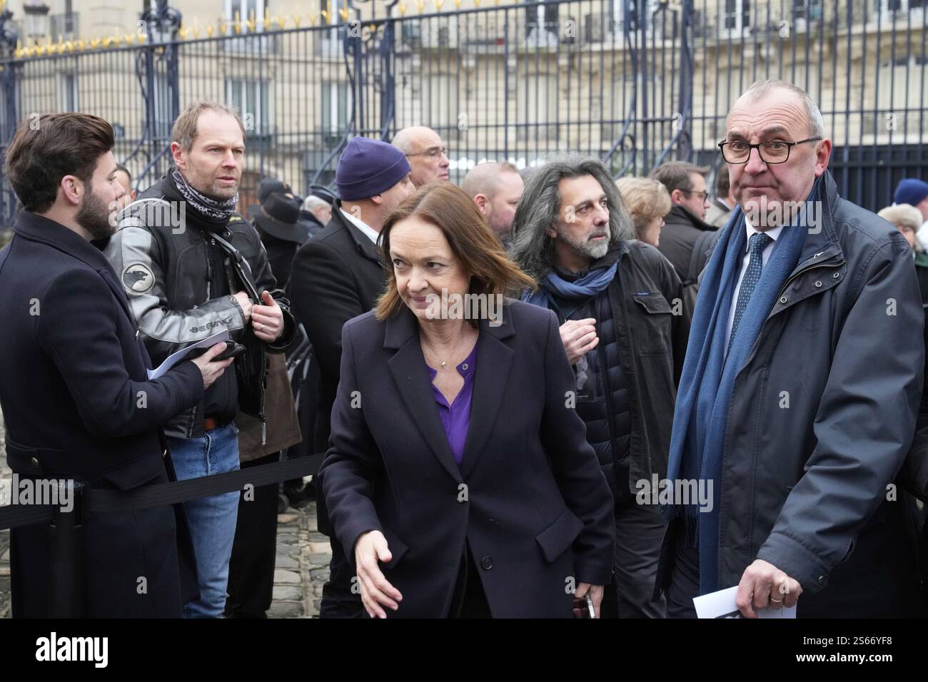 National Rally party member Caroline Parmentier, center, arrives at ...