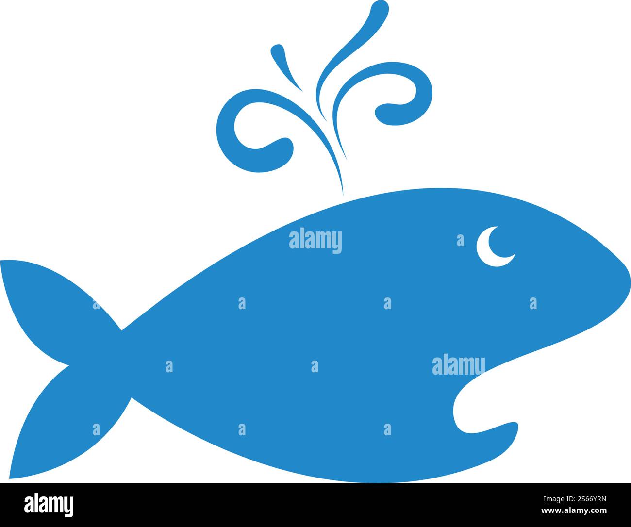 Whale fish logo illustration vector flat design Stock Vector Image ...