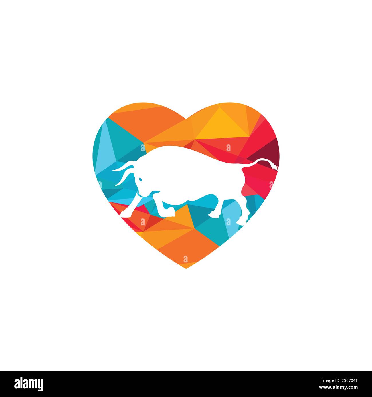 Bull heart shape vector logo design Stock Vector Image & Art - Alamy