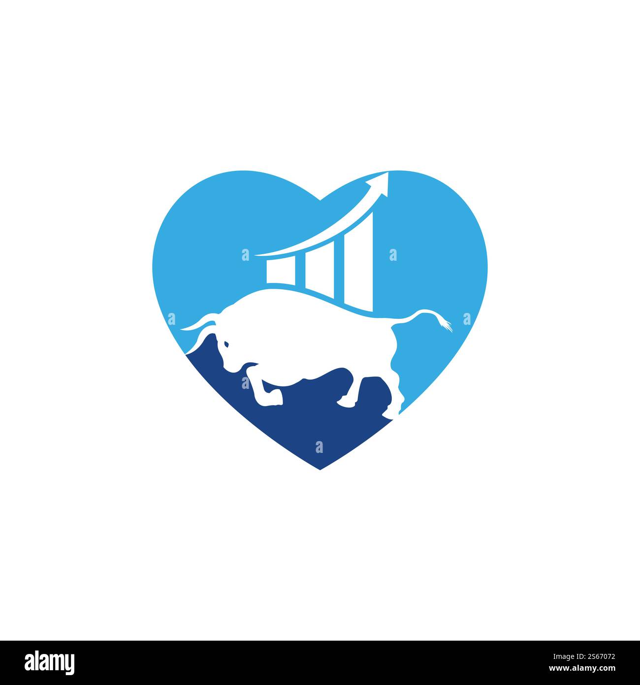 Financial bull logo design. Trade Bull Chart, finance logo. Economy ...