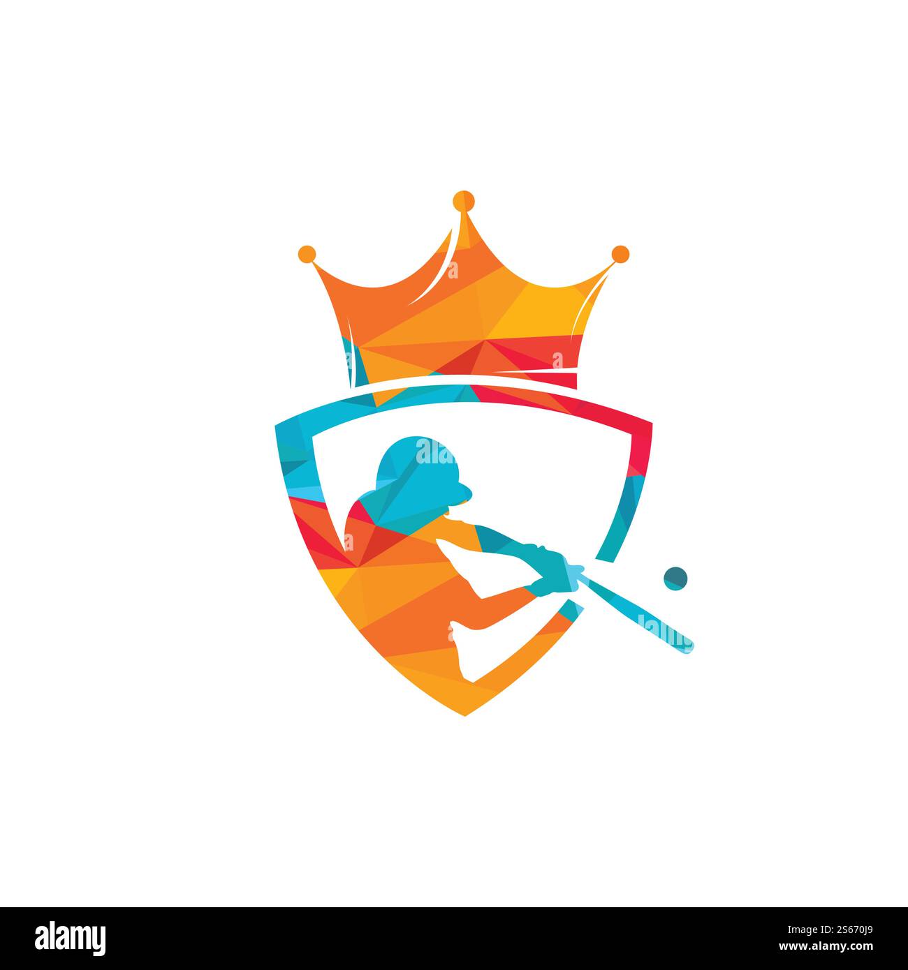 Baseball king vector logo design. Baseball player and crown icon design ...