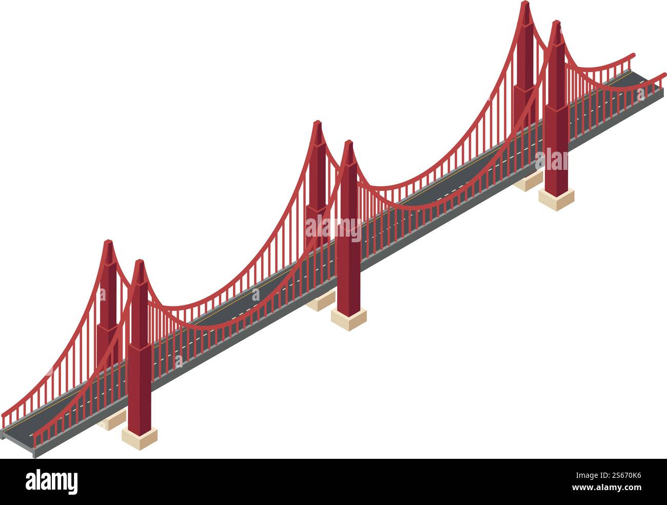 Red wire bridge icon. Isometric of red wire bridge vector icon for web ...