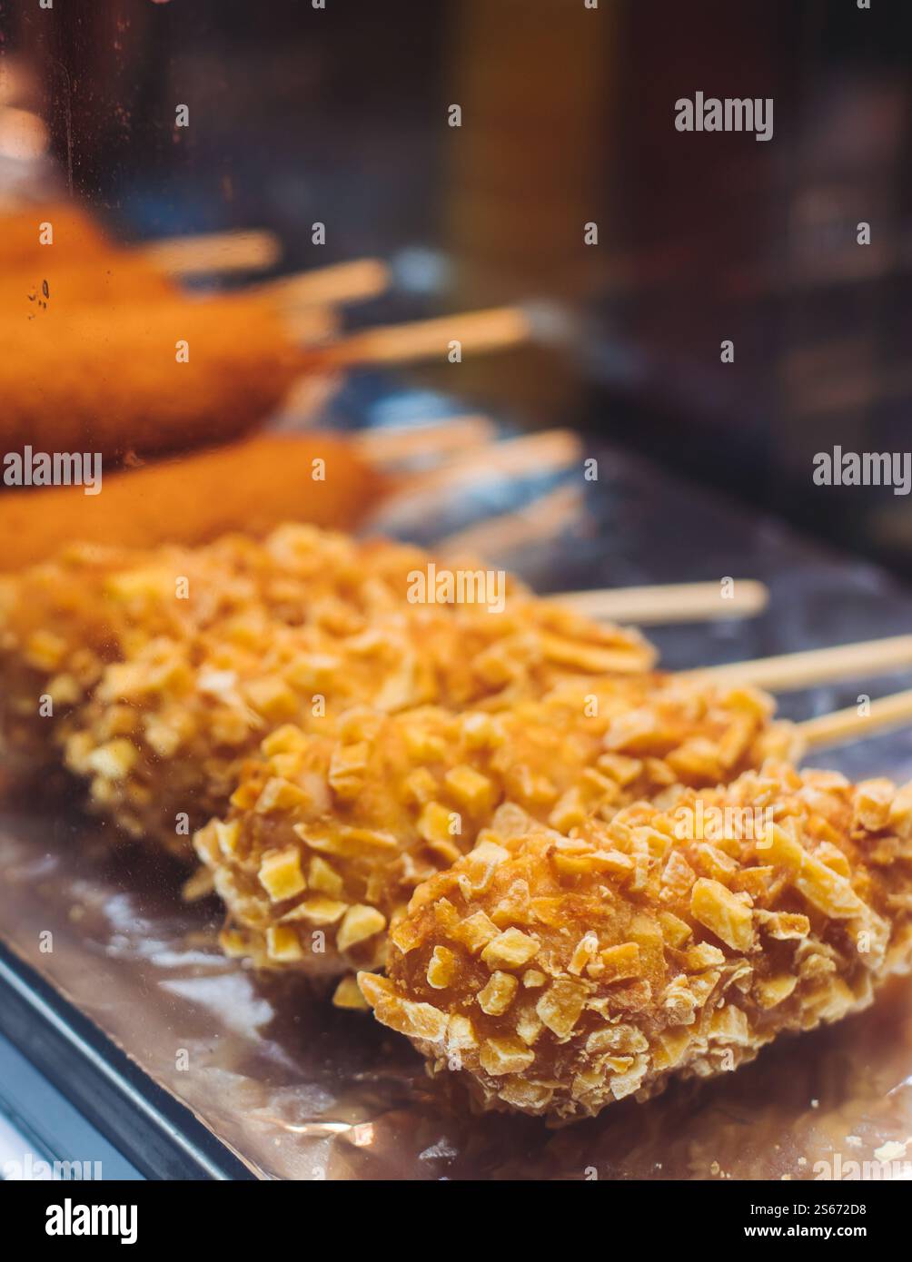 Korean Street Food - French Fry Corn Dogs, Tokkebi Gamja Hot Dog ...