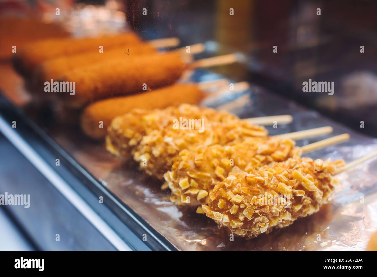 Korean Street Food - French Fry Corn Dogs, Tokkebi Gamja Hot Dog ...