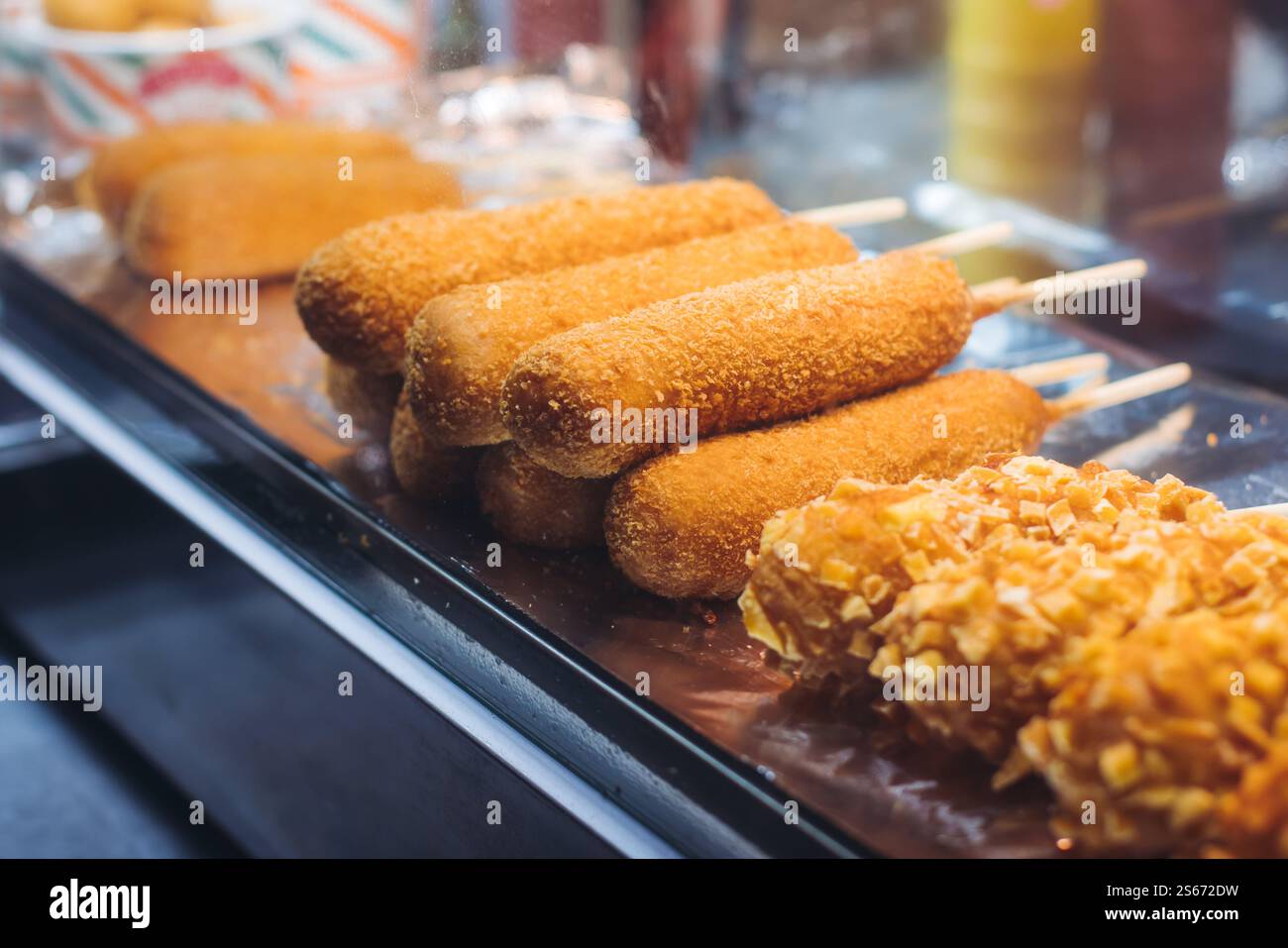 Korean Street Food - French Fry Corn Dogs, Tokkebi Gamja Hot Dog ...