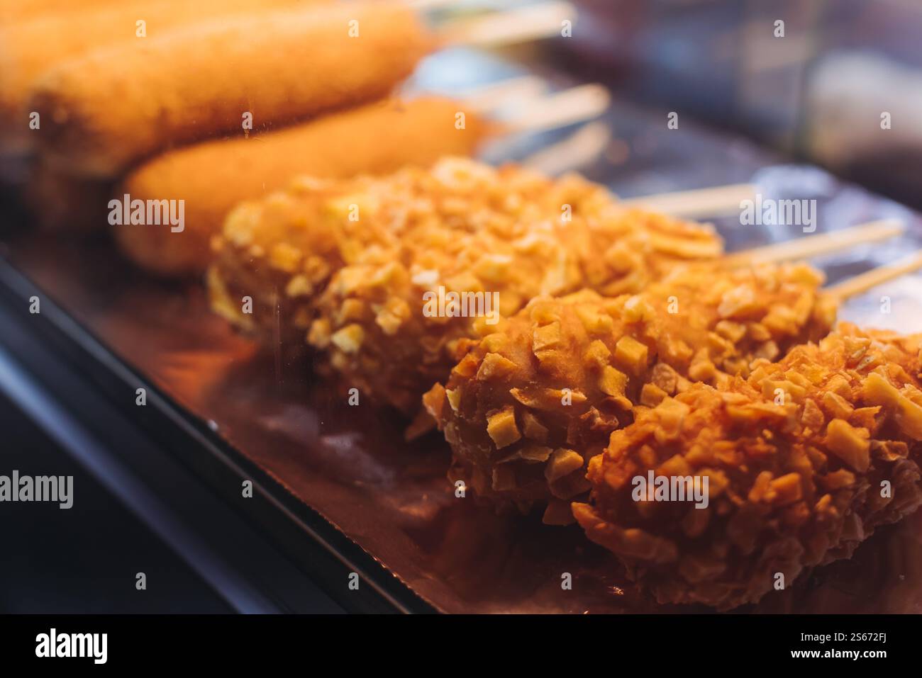 Korean Street Food - French Fry Corn Dogs, Tokkebi Gamja Hot Dog ...