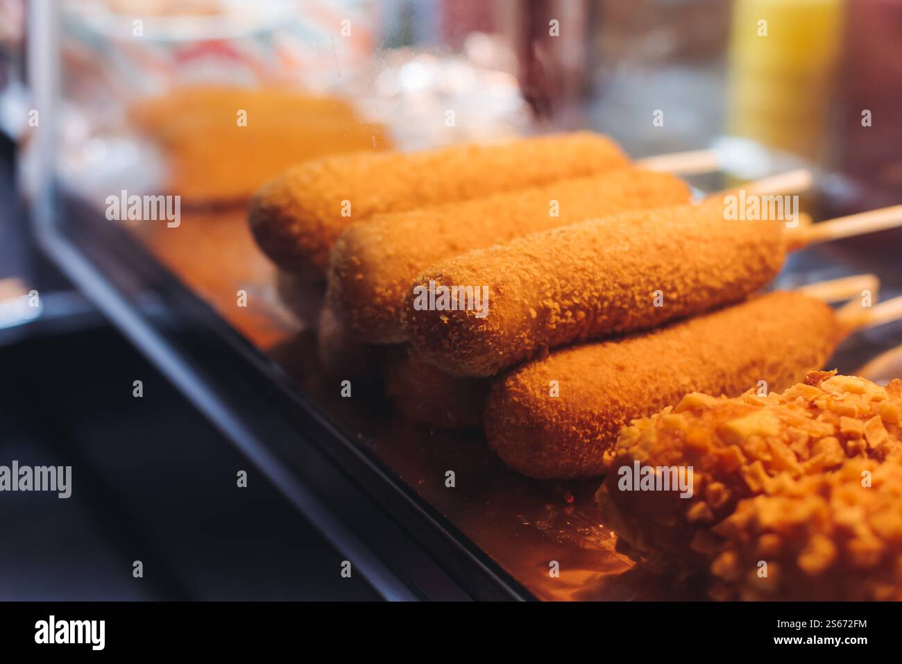 Korean Street Food - French Fry Corn Dogs, Tokkebi Gamja Hot Dog ...