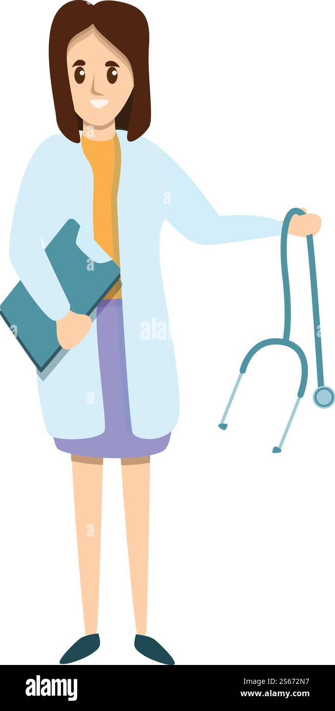 Woman cardiologist icon. Cartoon of woman cardiologist vector icon for ...