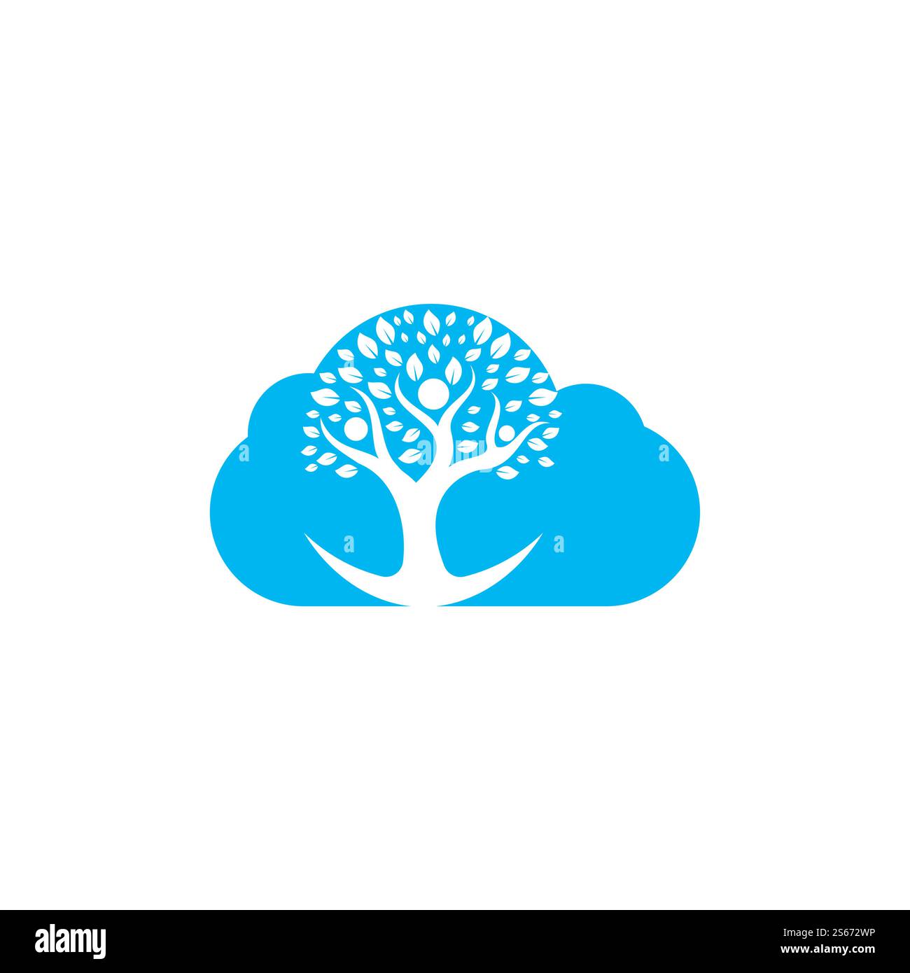 People Cloud Tree Logo Design. Family tree sign and symbol Stock Vector ...