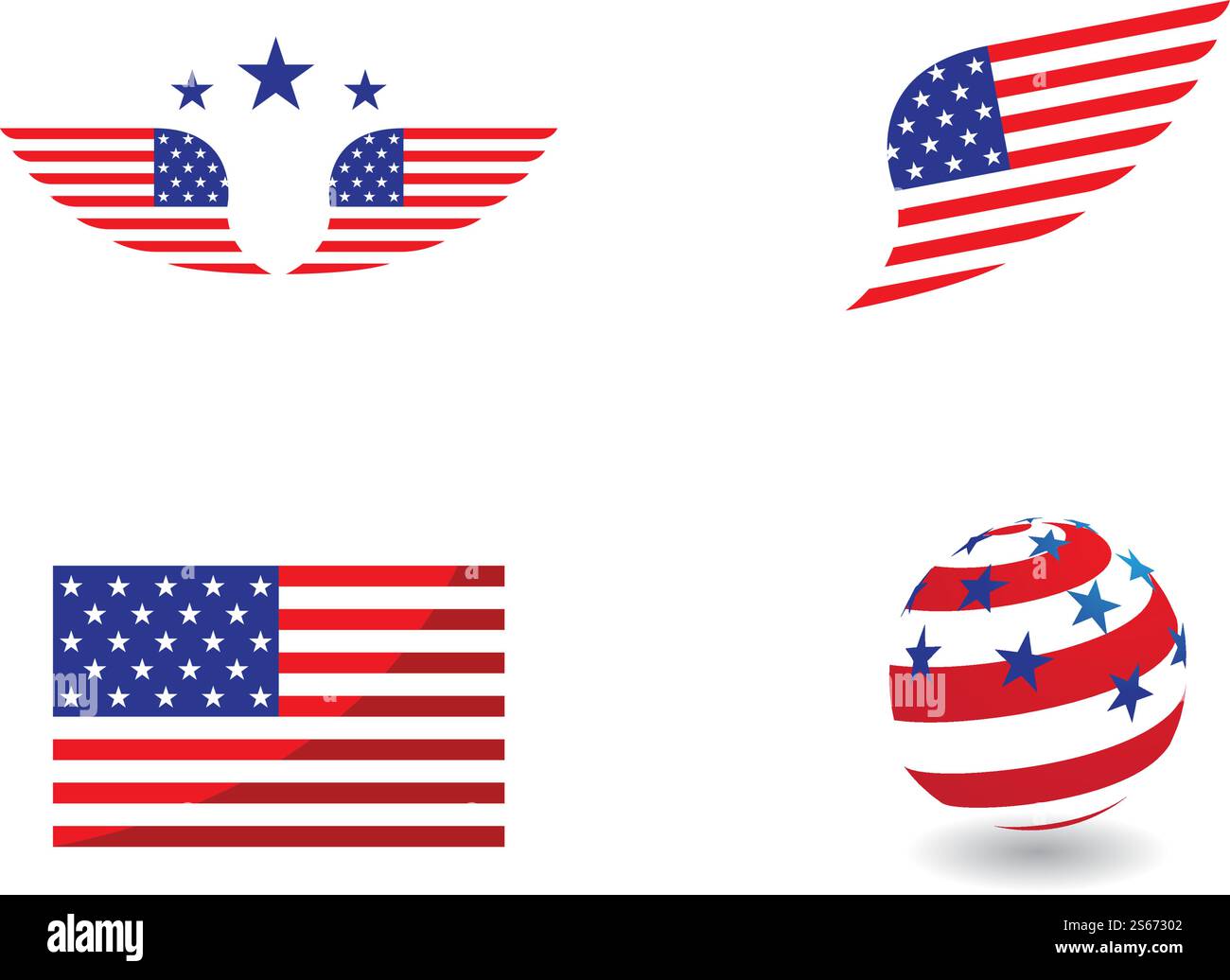 American flag illustration vector design template Stock Vector Image ...