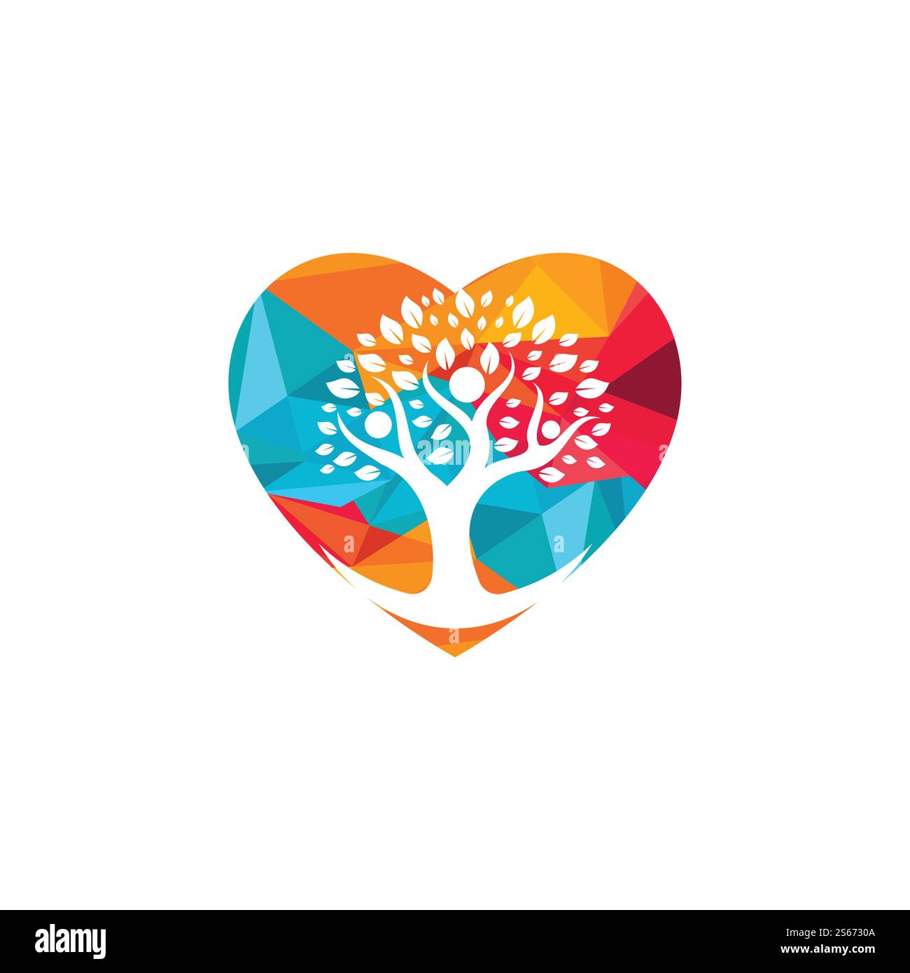 Human life logo icon of abstract people tree vector .Family tree heart ...
