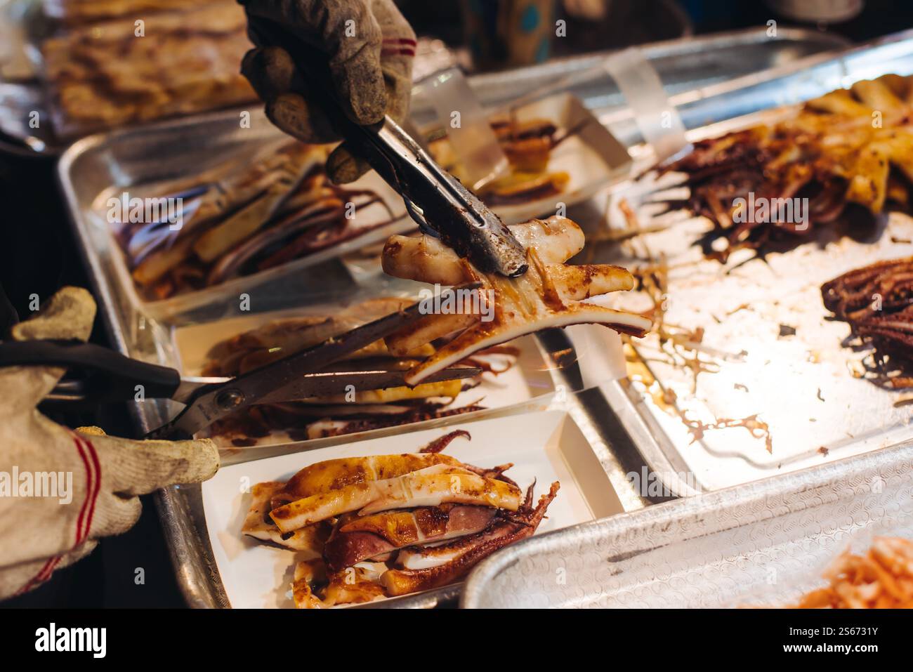 Korean Spicy Grilled Squid, Ojingeo tonggui, grilled octopus tentacles ...