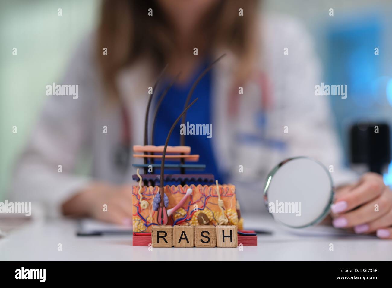 Medical Model Demonstrating the Procedure for a Skin Rash Examination ...