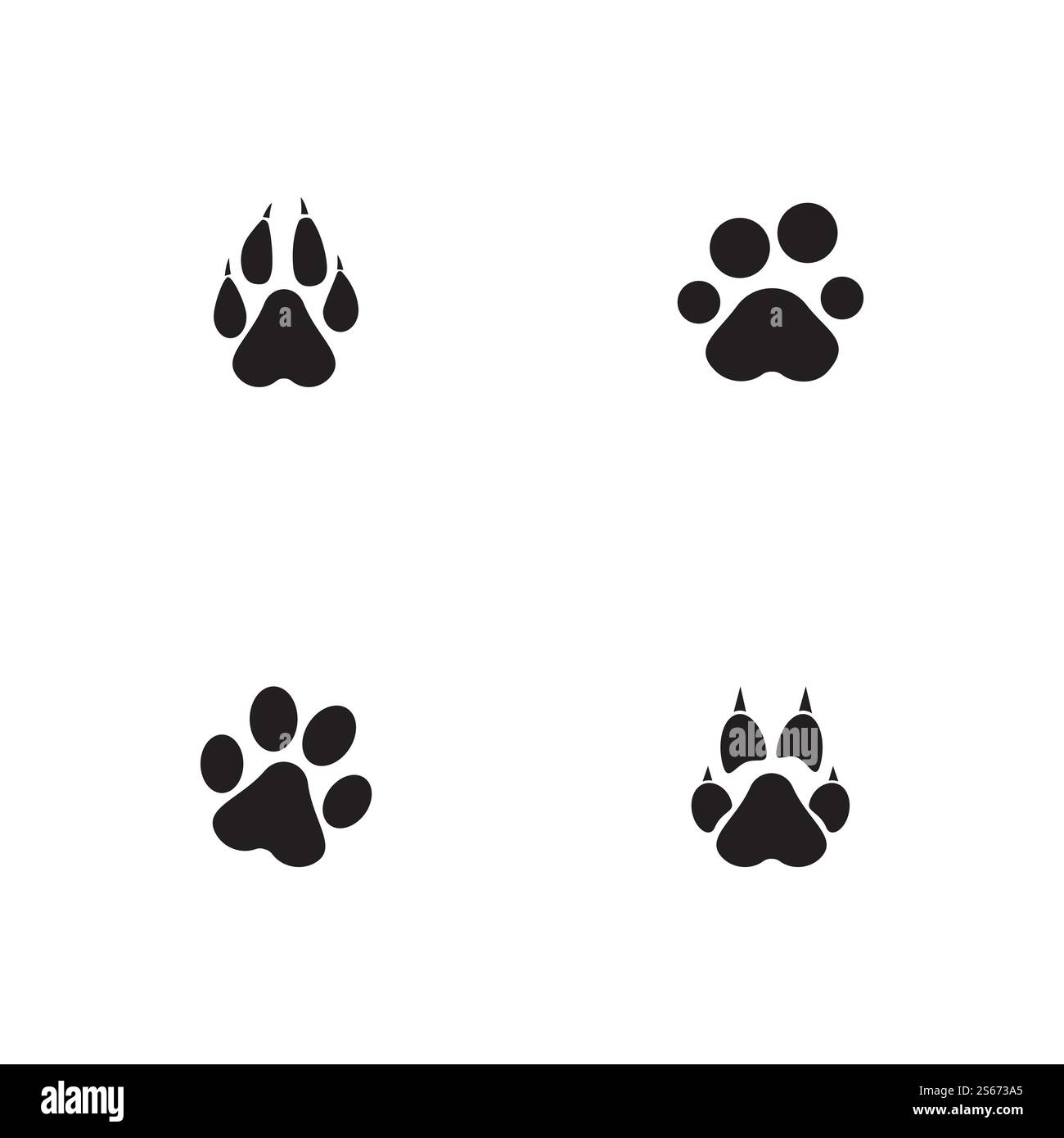 Set Dog paw vector footprint icon logo symbol graphic illustration ...