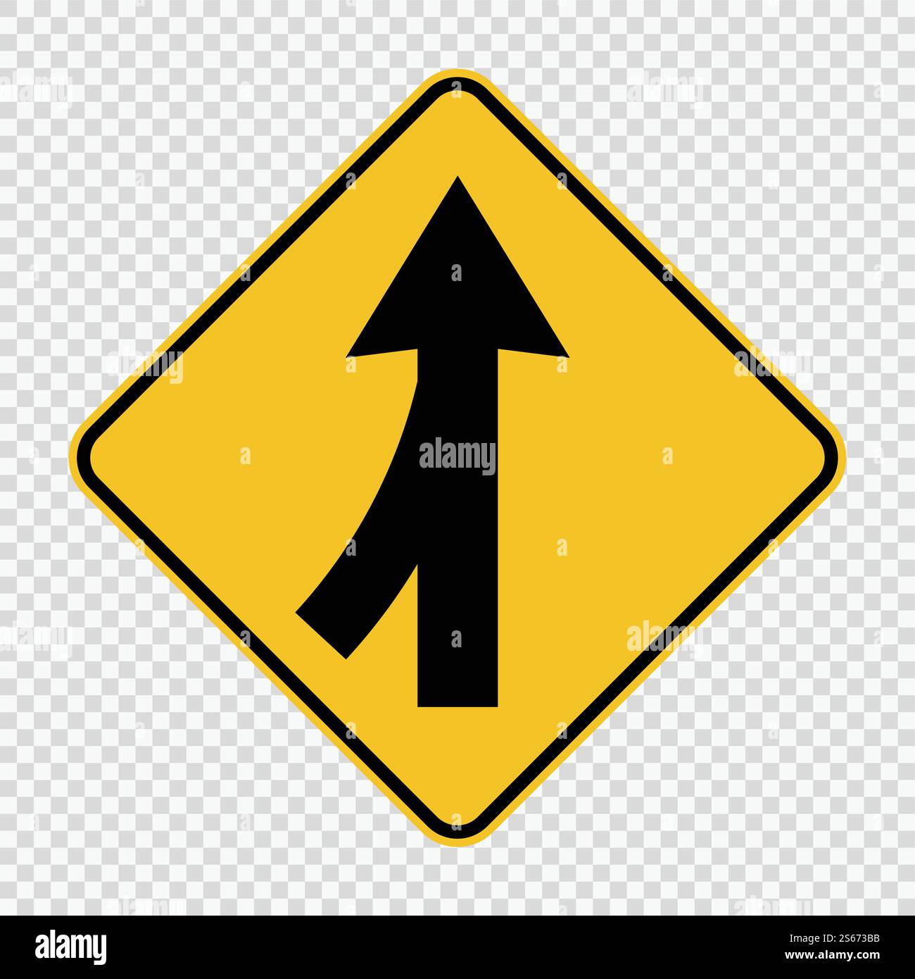 Lanes merging left sign on transparent background,vector illustration ...
