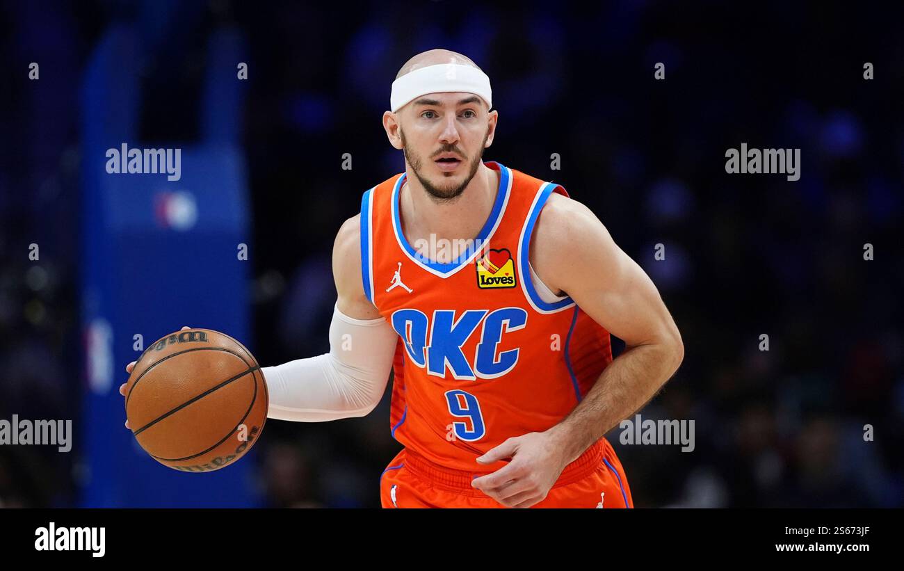 Oklahoma City Thunder's Alex Caruso plays during an NBA basketball game ...