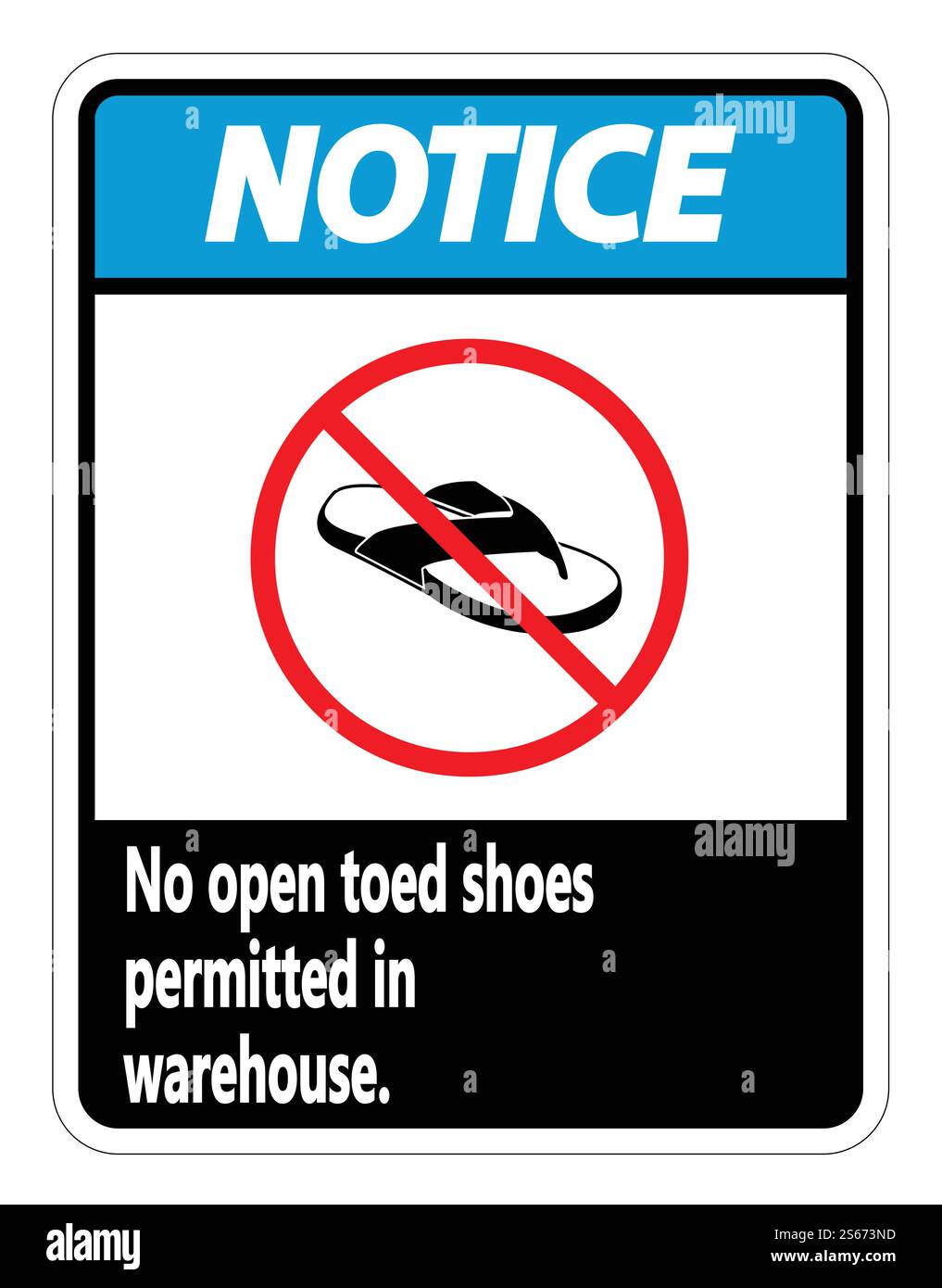 Notice No Open Toed Shoes Sign on white background,vector illustration ...