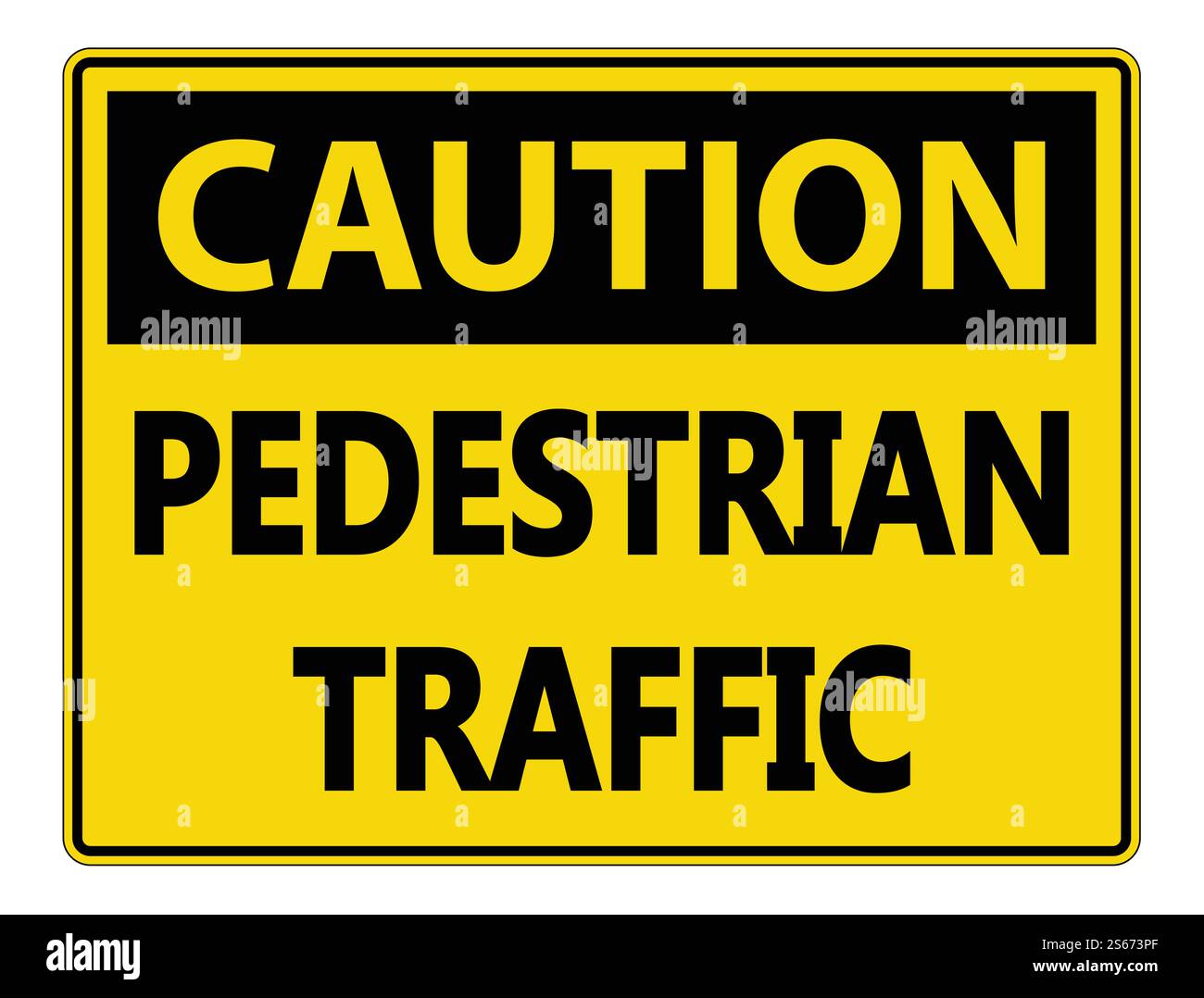 Caution Pedestrian Traffic Sign on white background,vector illustration ...