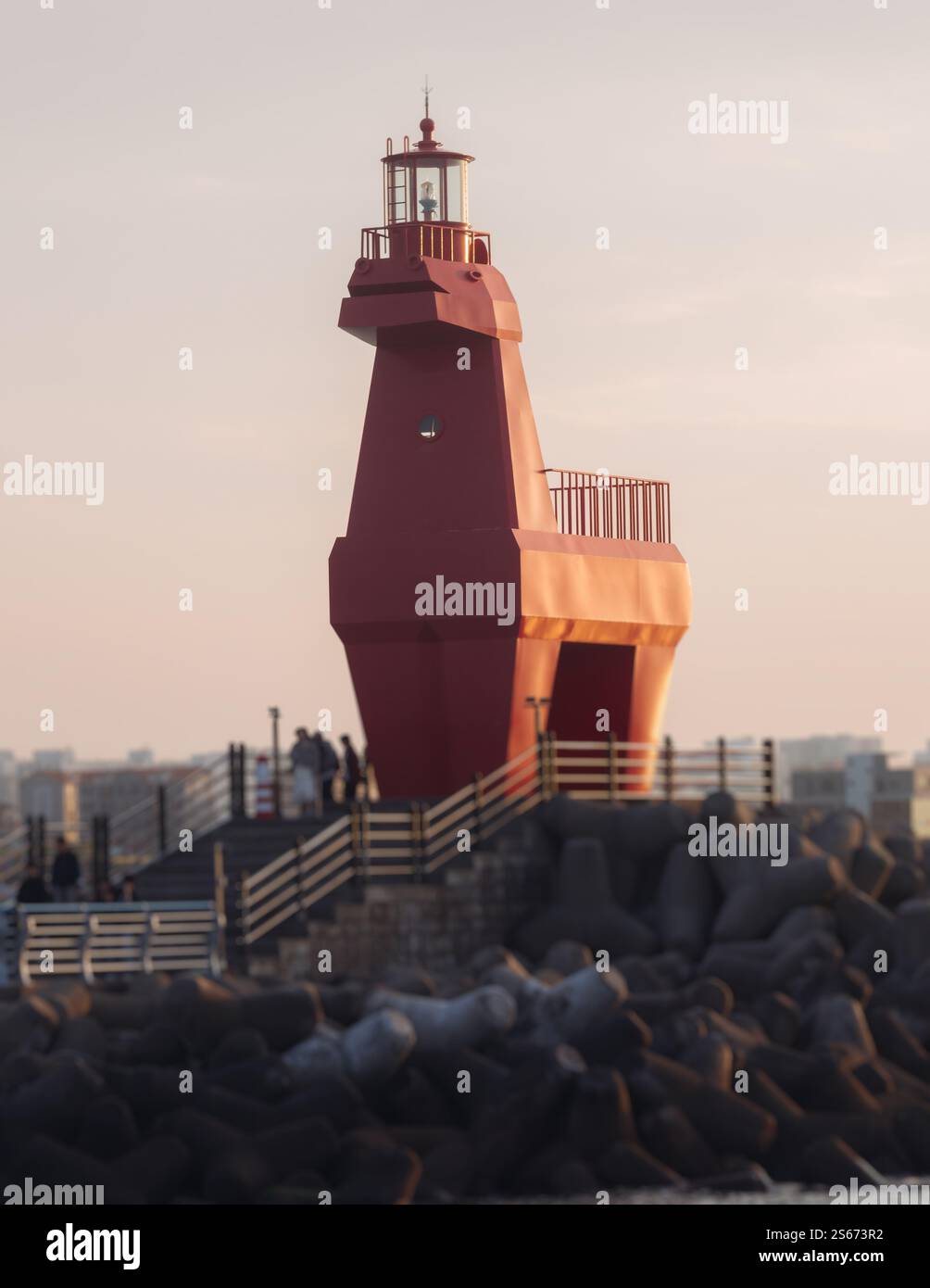 Iho Tewoo Horse Lighthouses on Iho Tewoo beach, with two horse-shaped lighthouses, white horse ...