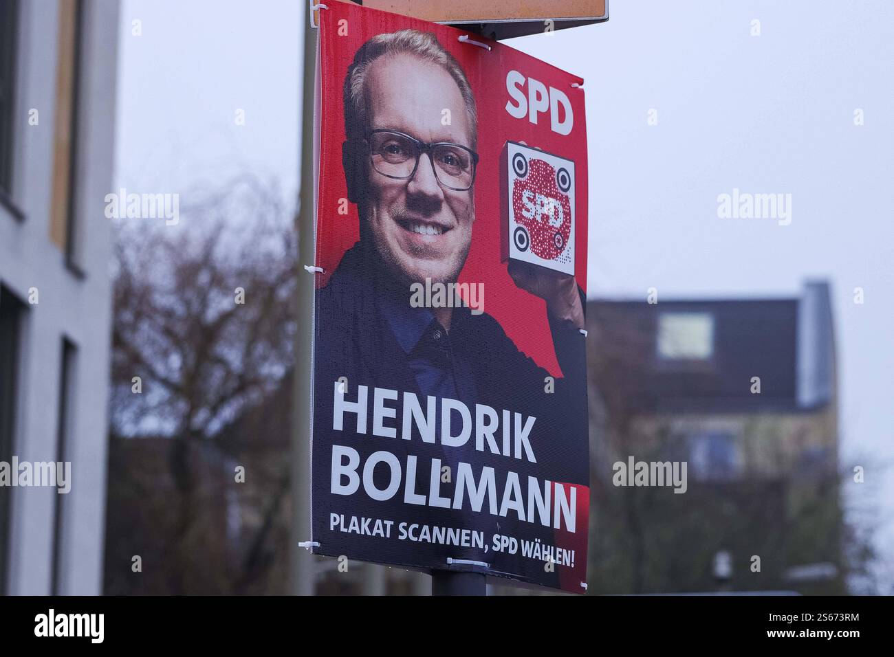 Wahlplakate - Bundestagswahl 2025 am 15.01.2025 in Herne Ein Wahlplakat der SPD ...