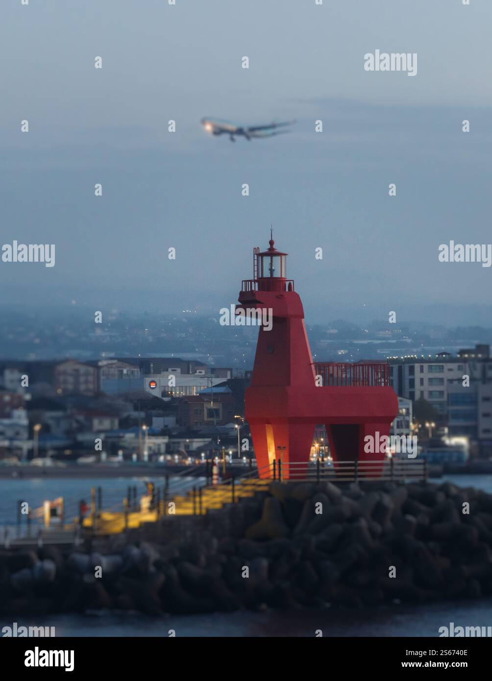 Iho Tewoo Horse Lighthouses on Iho Tewoo beach, with two horse-shaped lighthouses, white horse ...
