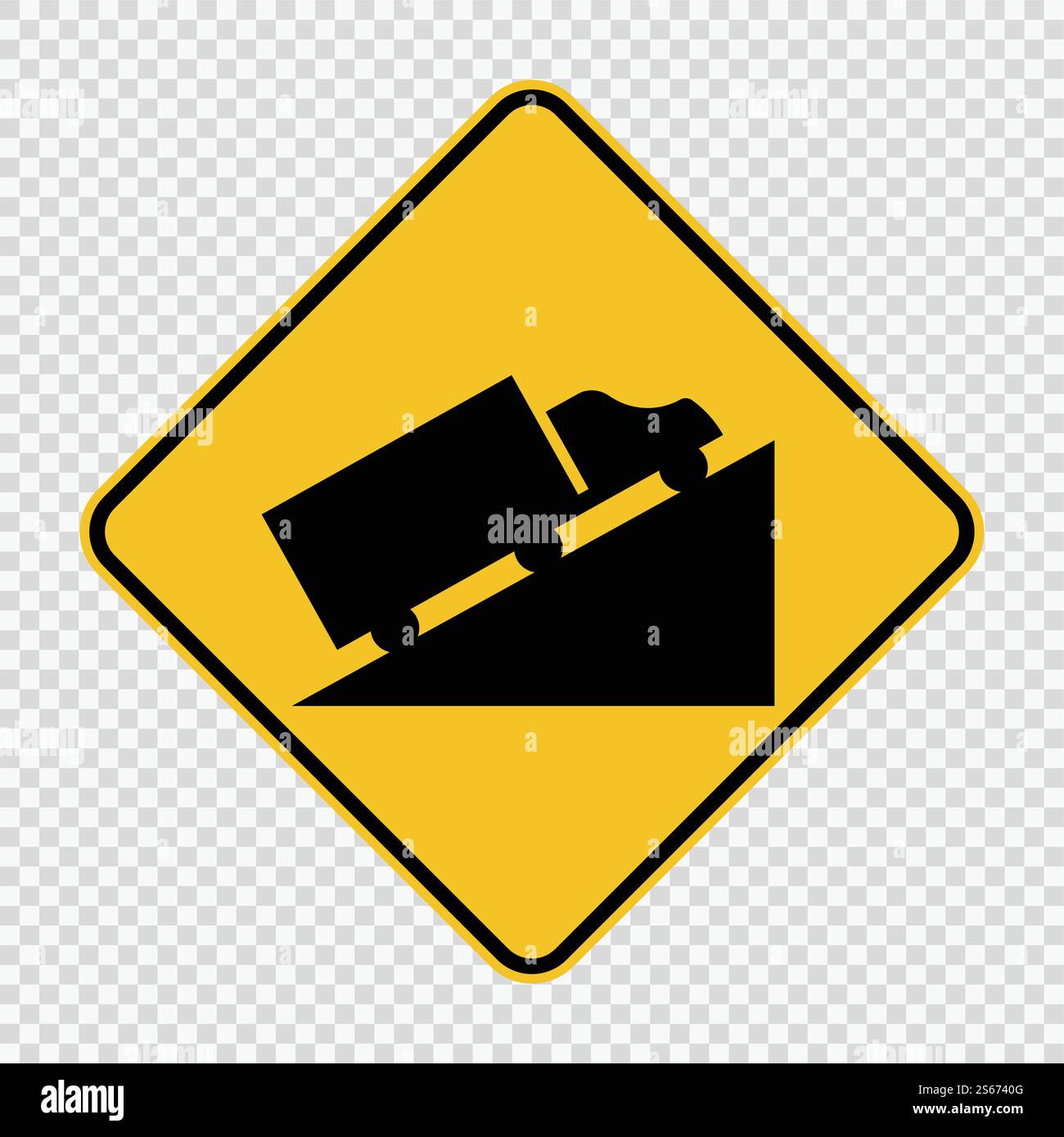 Steep Hill Ascent sign on transparent background,vector illustration ...