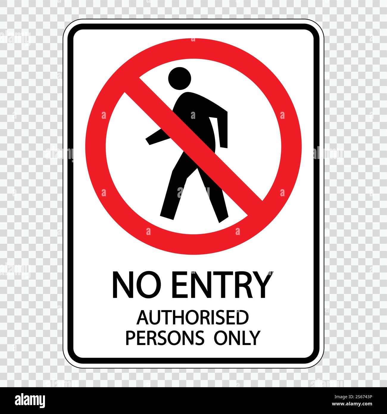 no entry authorised persons only.sign label vector on transparent ...