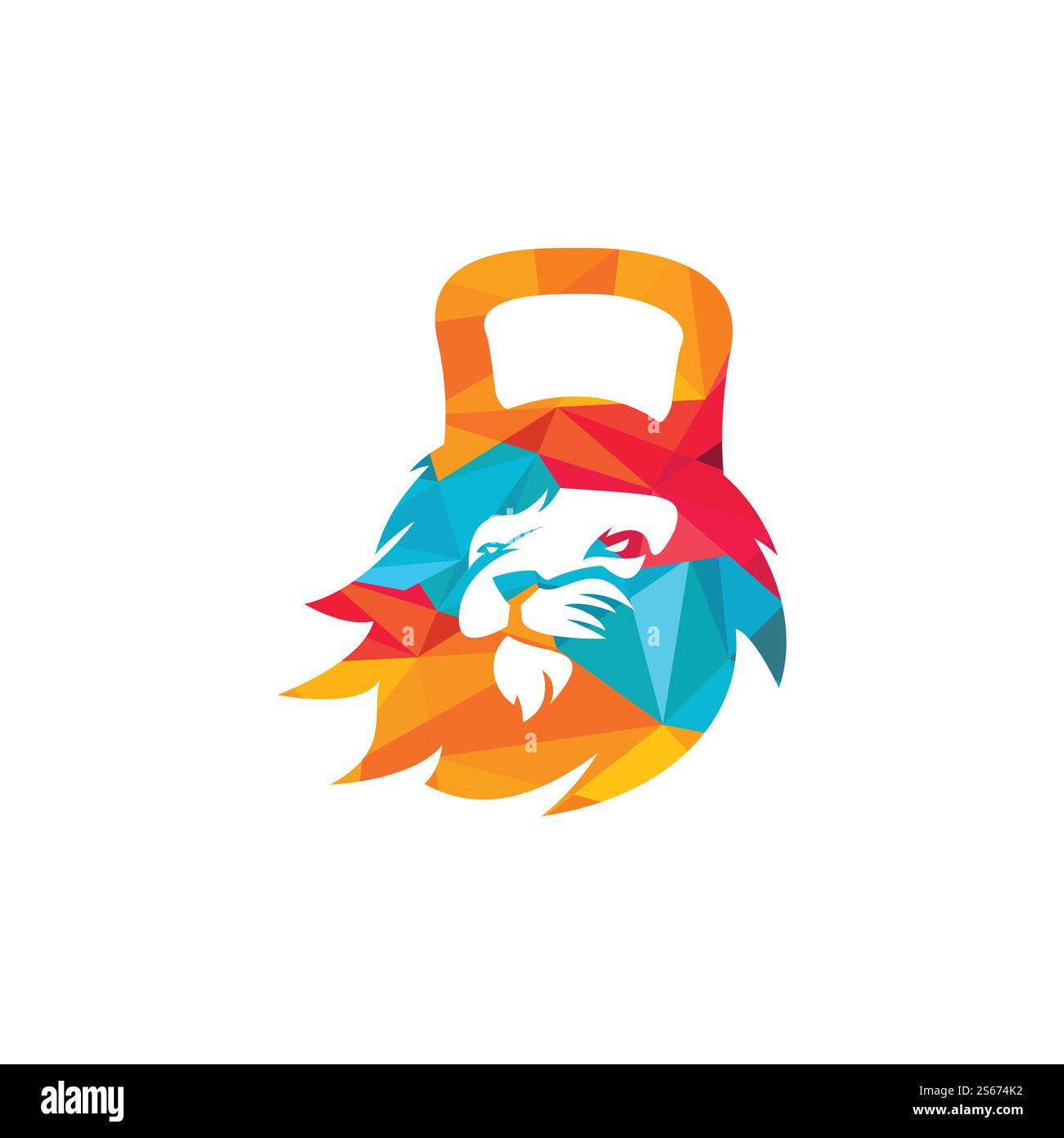 Gym lion logo template design. Fitness gym badge illustration Stock ...