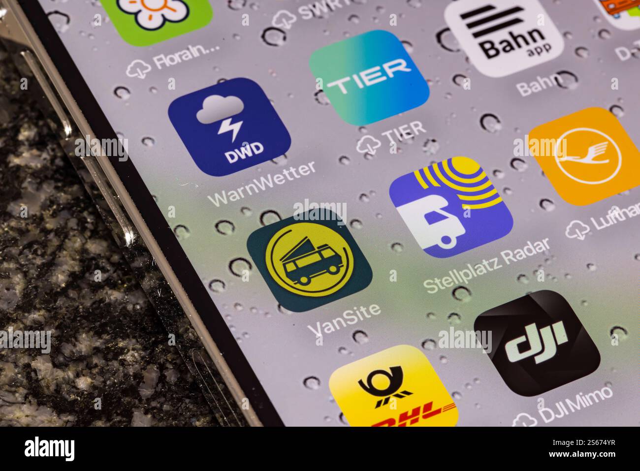 Apps auf einem Smartphone. // 10.01.2025: Stuttgart, Baden-Württemberg ...