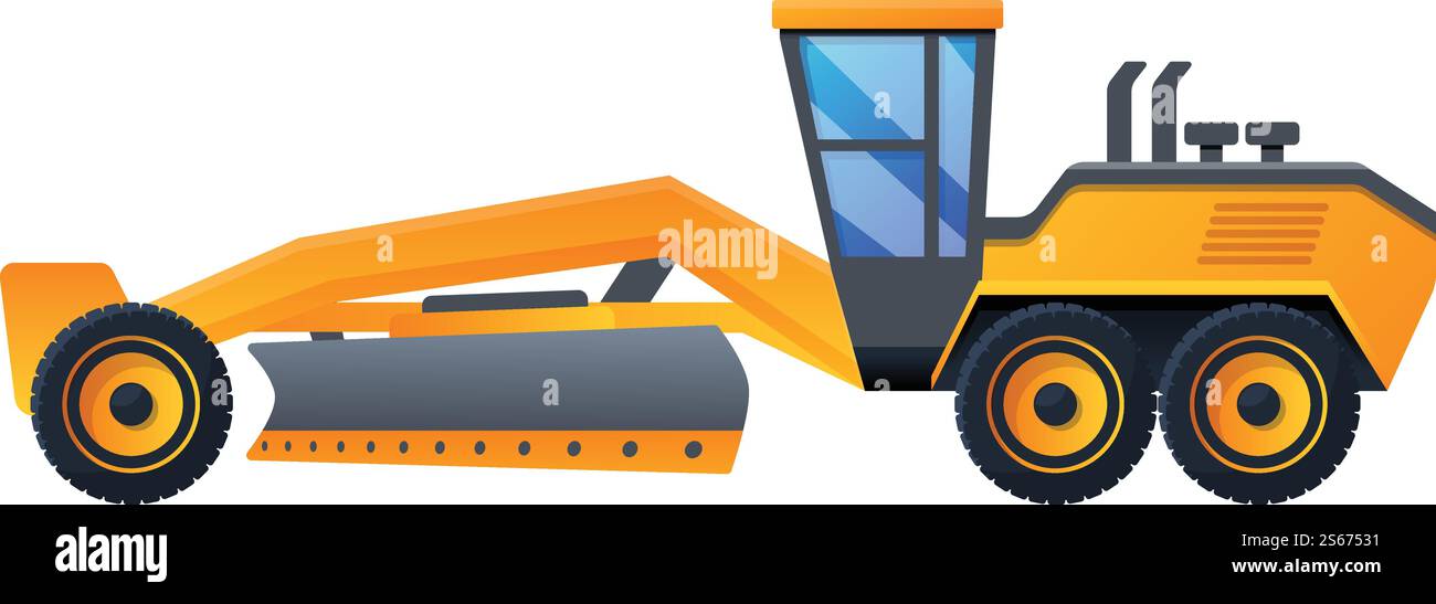 Demolition grader machine icon. Cartoon of demolition grader machine ...