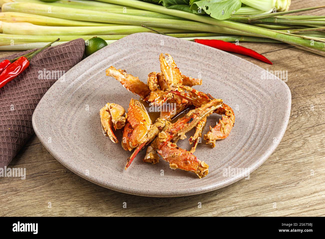 Delicous steamed Spider crab Claws snack Stock Photo - Alamy