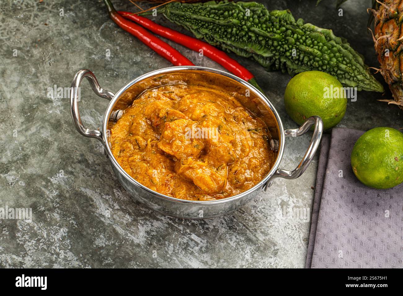 Hot Indian prawn masala with spices Stock Photo - Alamy