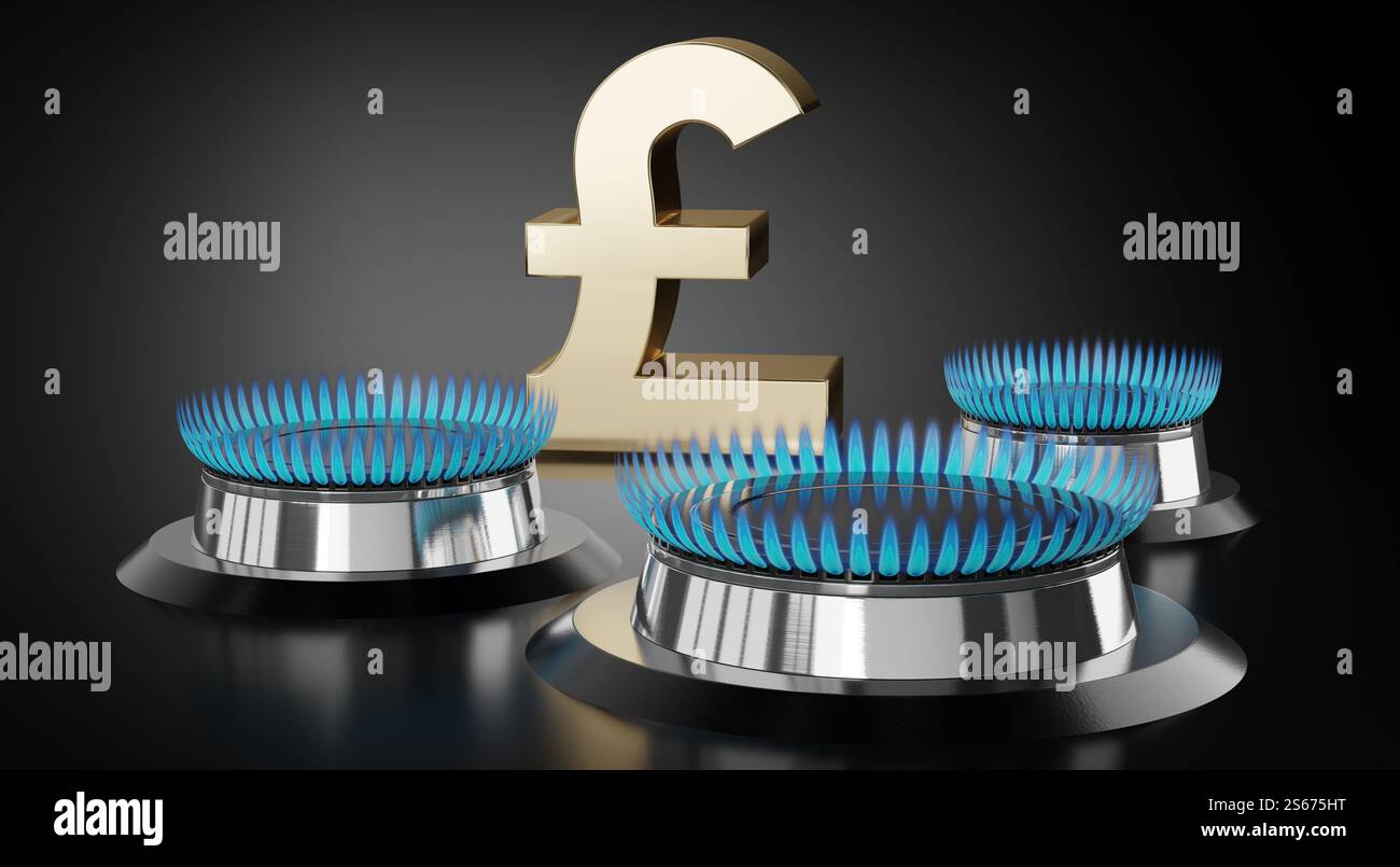 Propane butane gas burners and currency sign - 3D illustration Stock ...