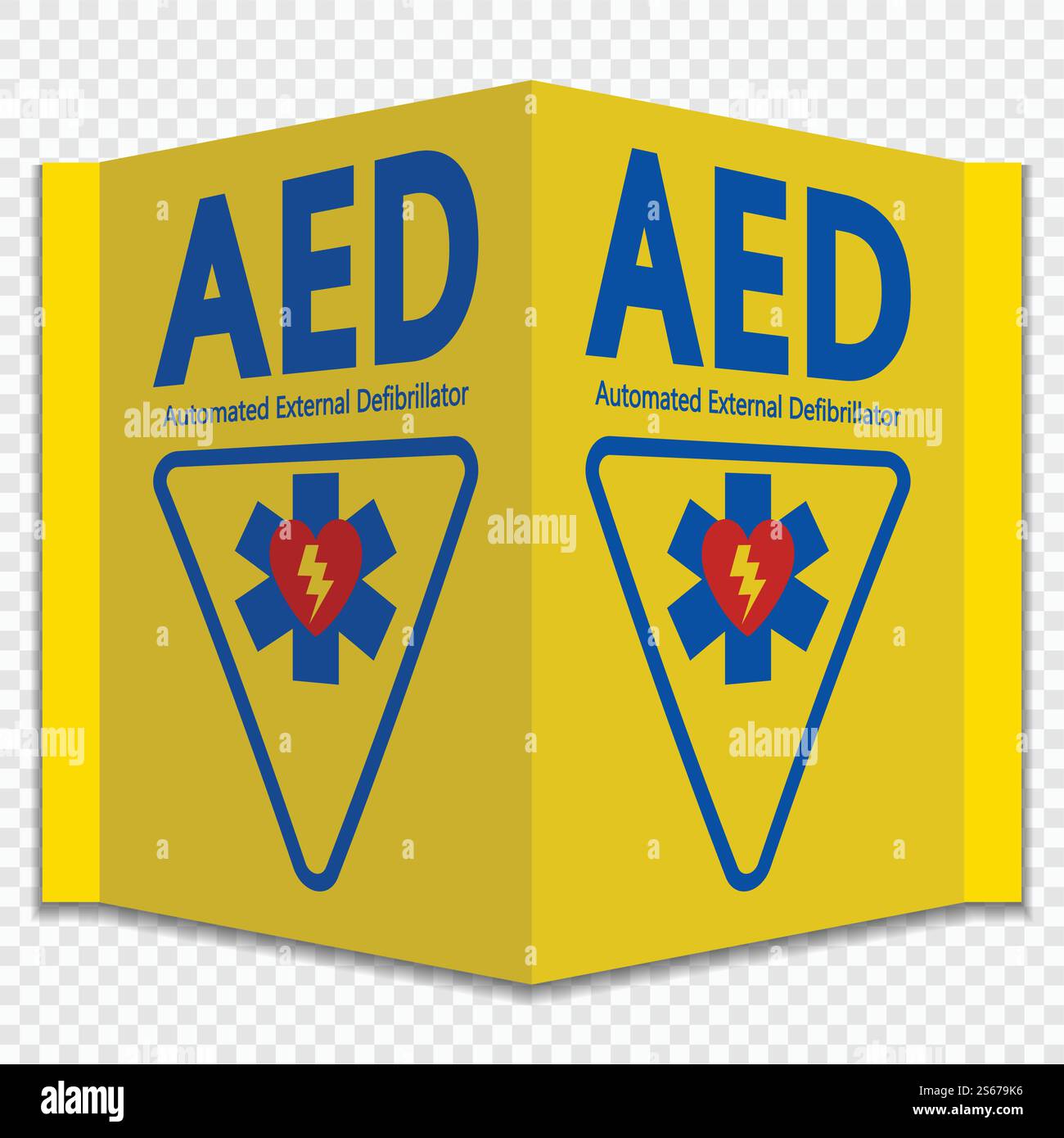 Symbol AED Sign label on transparent background,vector illustration ...