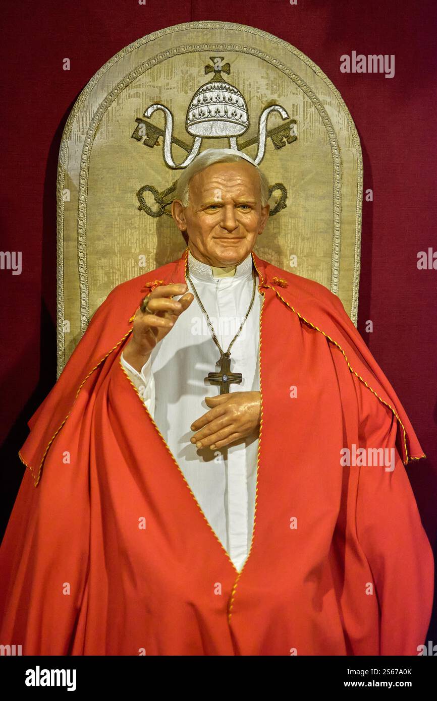 Madrid. Spain - January 16, 2025: Wax figure of Karol Wojtyla Pope John ...
