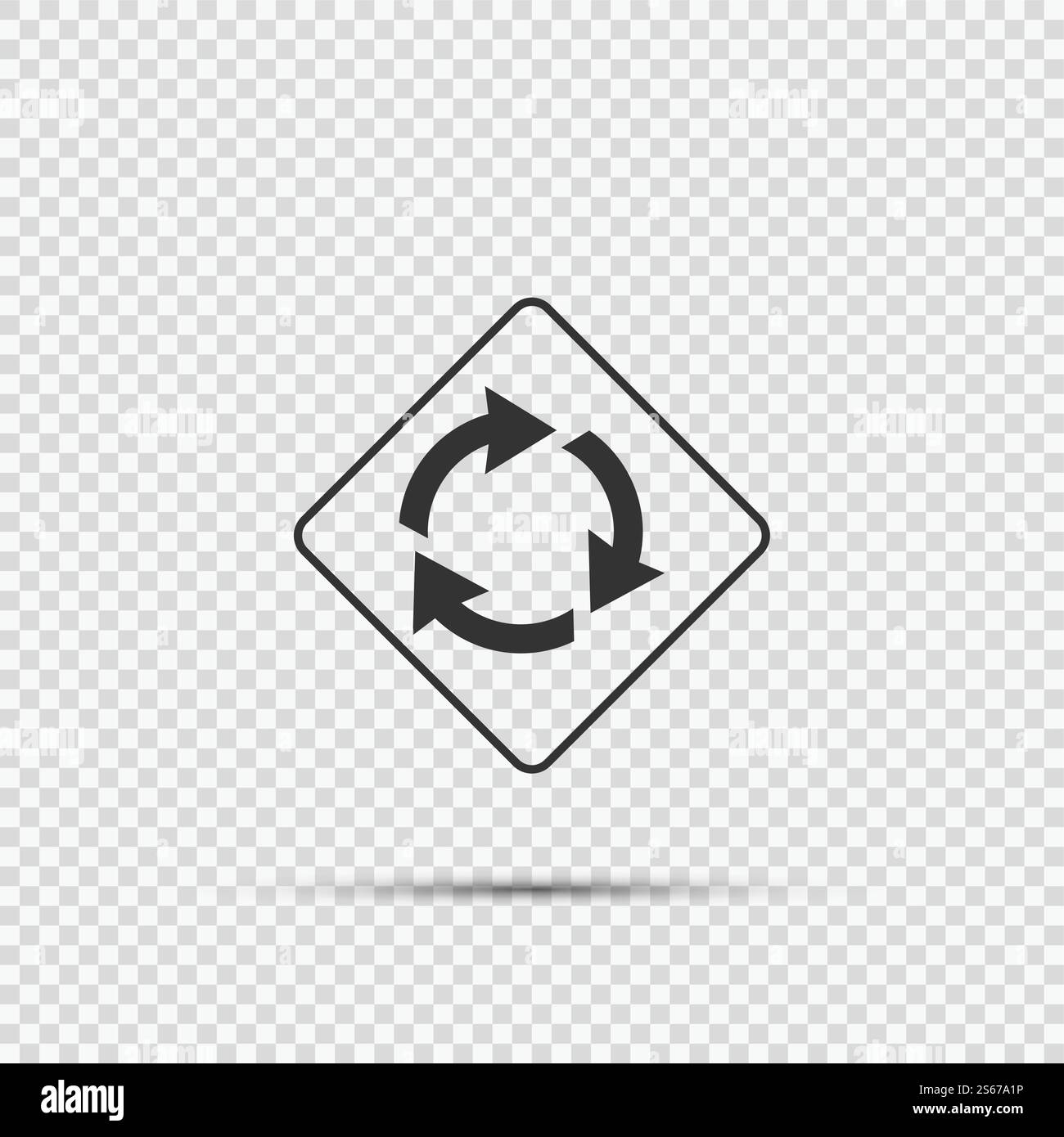 Roundabout ahead sign on transparent background,vector illustration Stock Vector Image & Art - Alamy