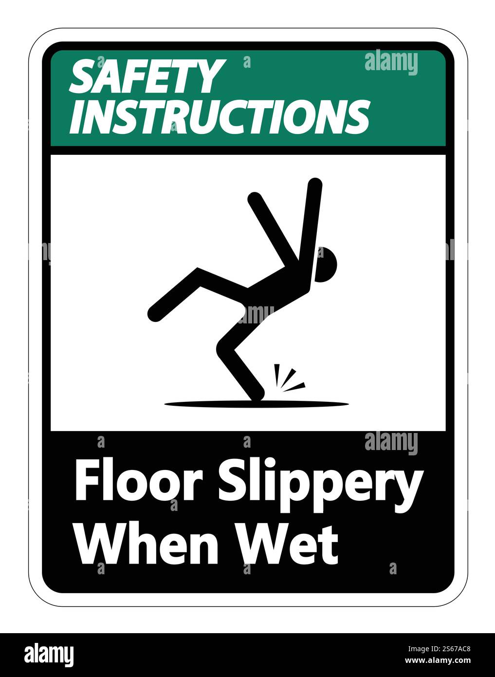 Safety instructions Slippery When Wet Sign on white background,vector ...