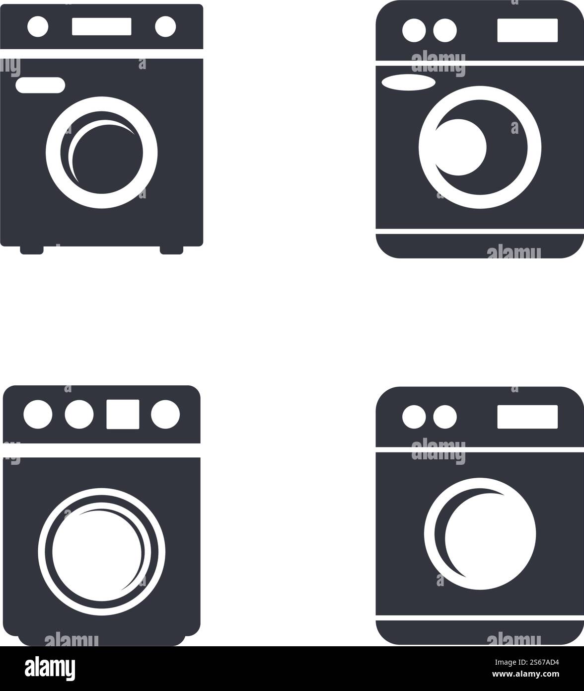 washing machine logo illustration template design Stock Vector Image ...