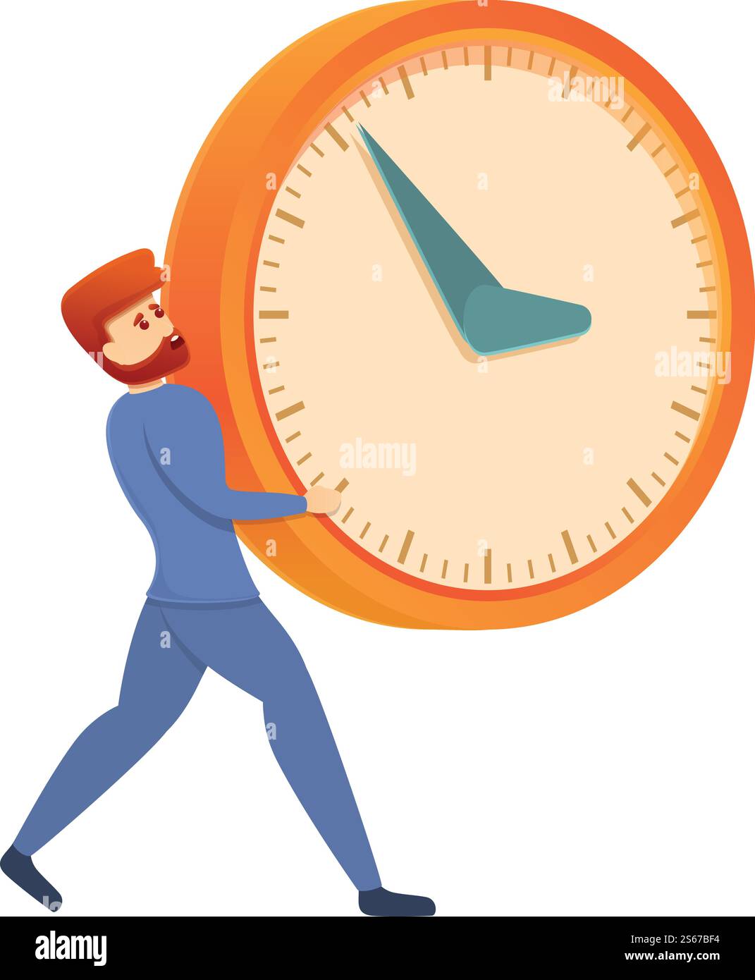 Man carry clock icon. Cartoon of man carry clock vector icon for web ...