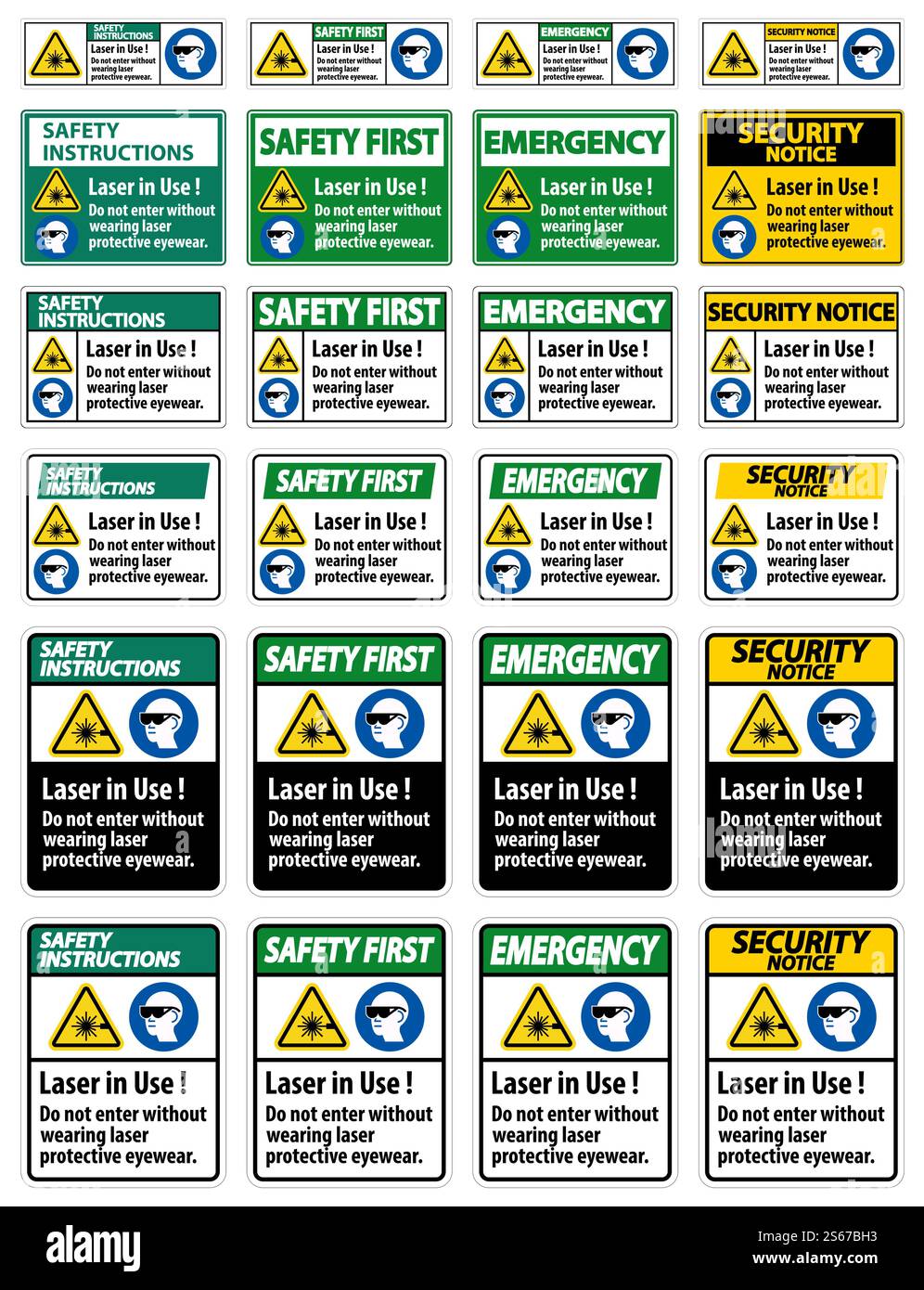 Warning PPE Safety Label,Laser In Use Do Not Enter Without Wearing ...