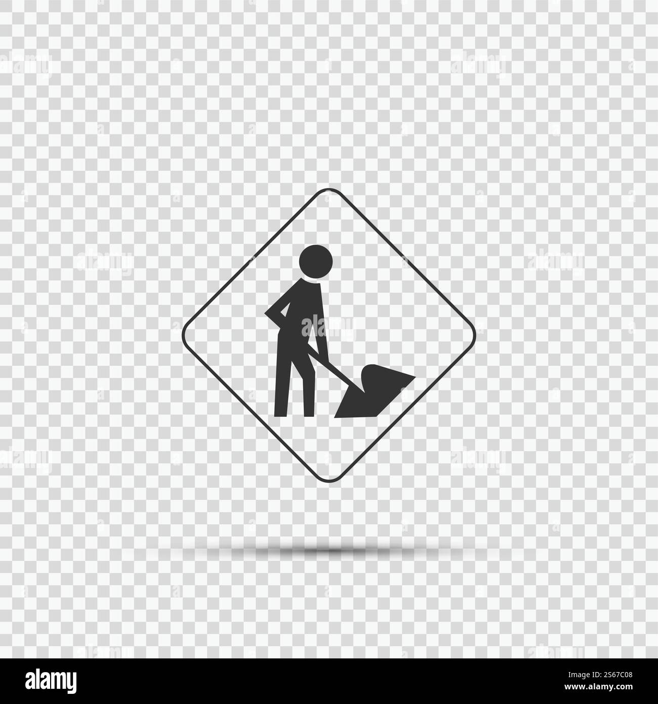 Men At Work Sign on transparent background,vector illustration Stock ...