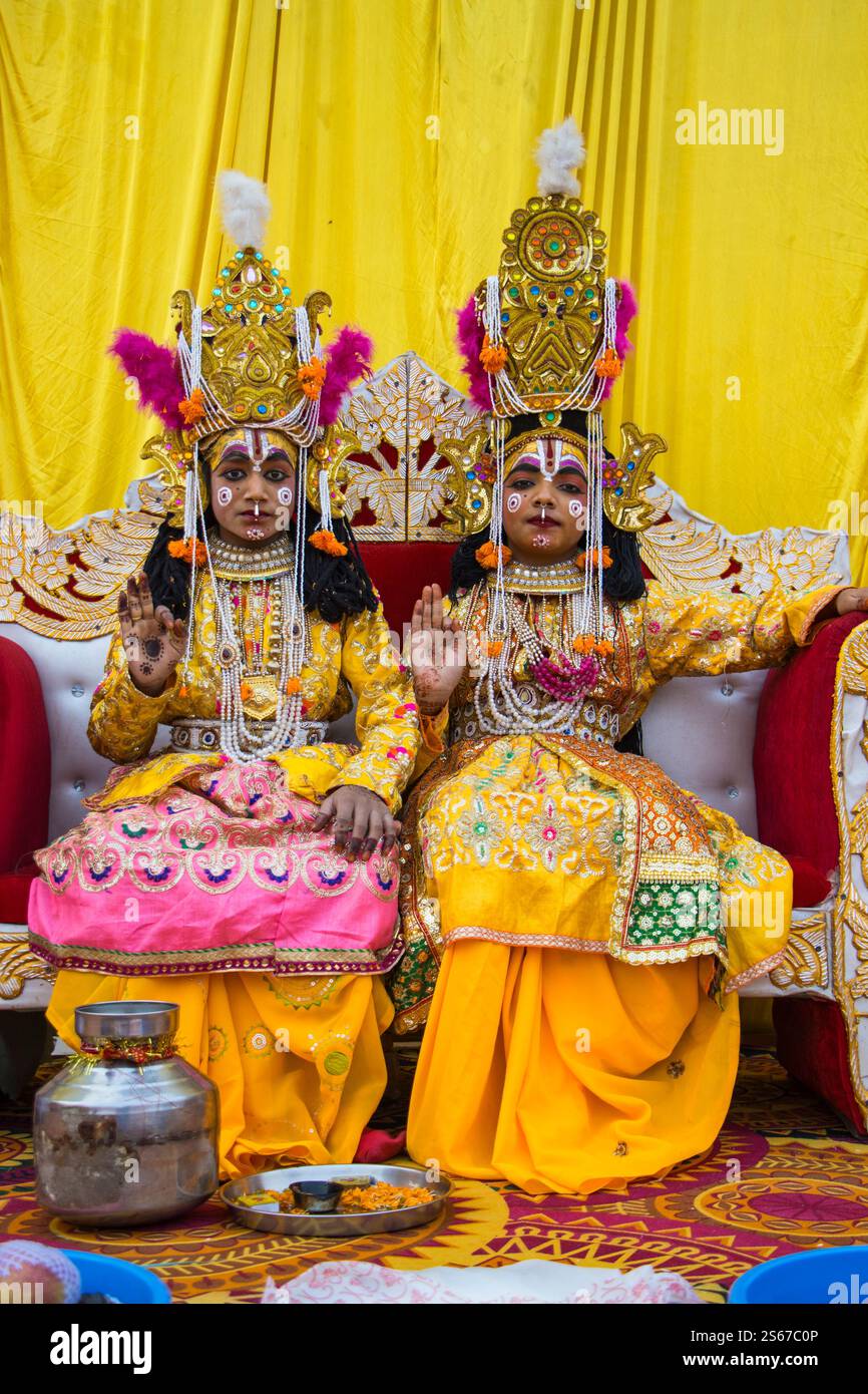 Mithila boys dressed as Ram and Laxman on the occasion of the Bibaha ...