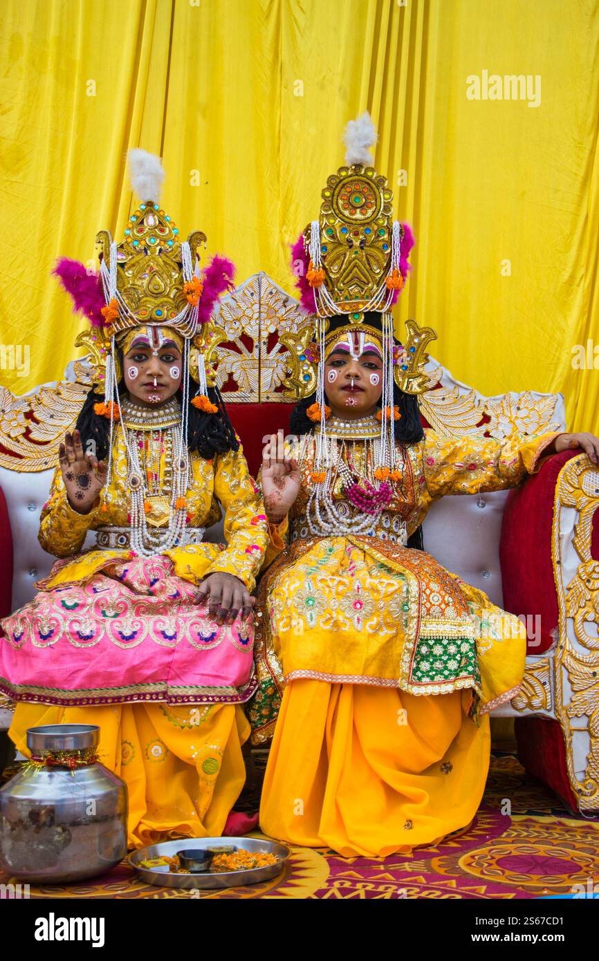 Mithila boys dressed as Ram and Laxman on the occasion of the Bibaha ...