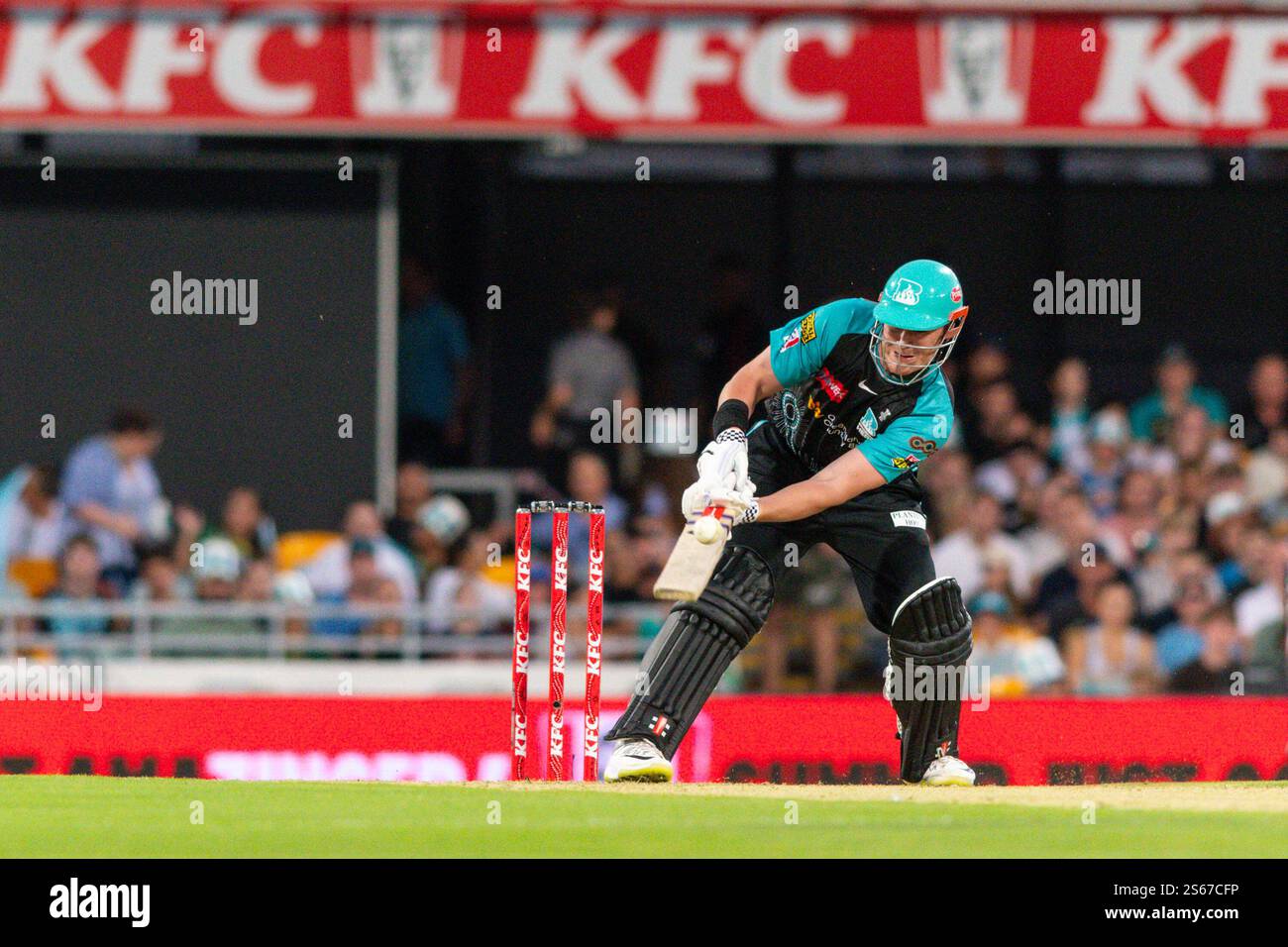 Matt Renshaw of Brisbane Heat hitting a six during the Big Bash League ...