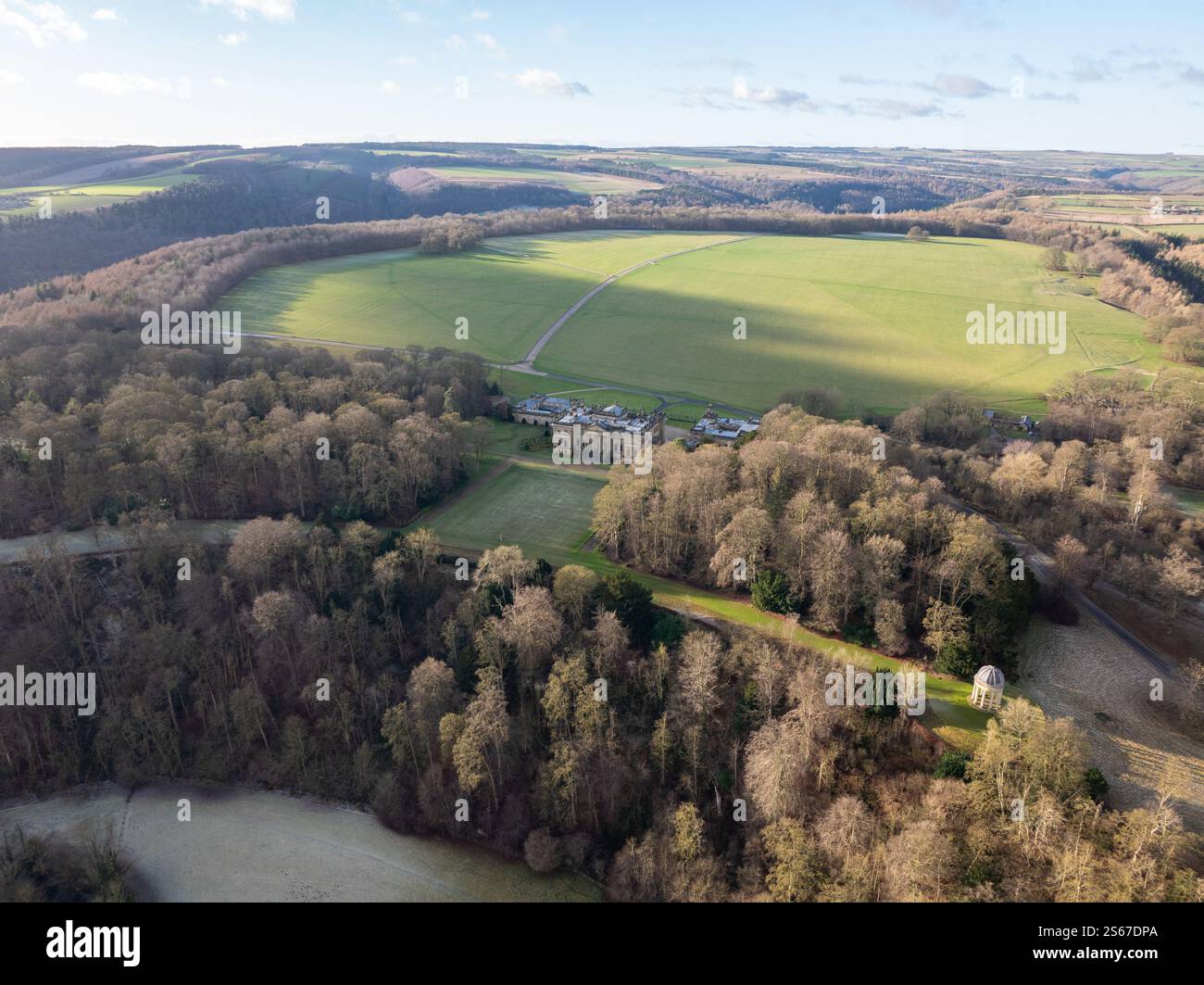 Aerial view of Duncombe Park, country house estate, Helmsley, North ...