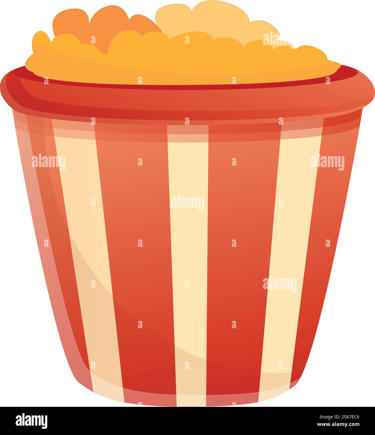Popcorn bucket icon. Cartoon of popcorn bucket vector icon for web ...