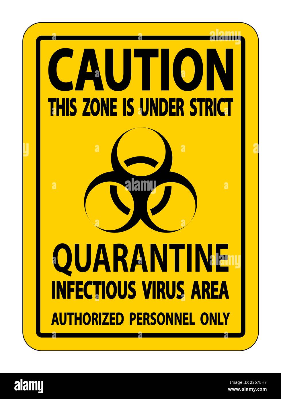 Caution Quarantine Infectious Virus Area Sign Isolate On White ...