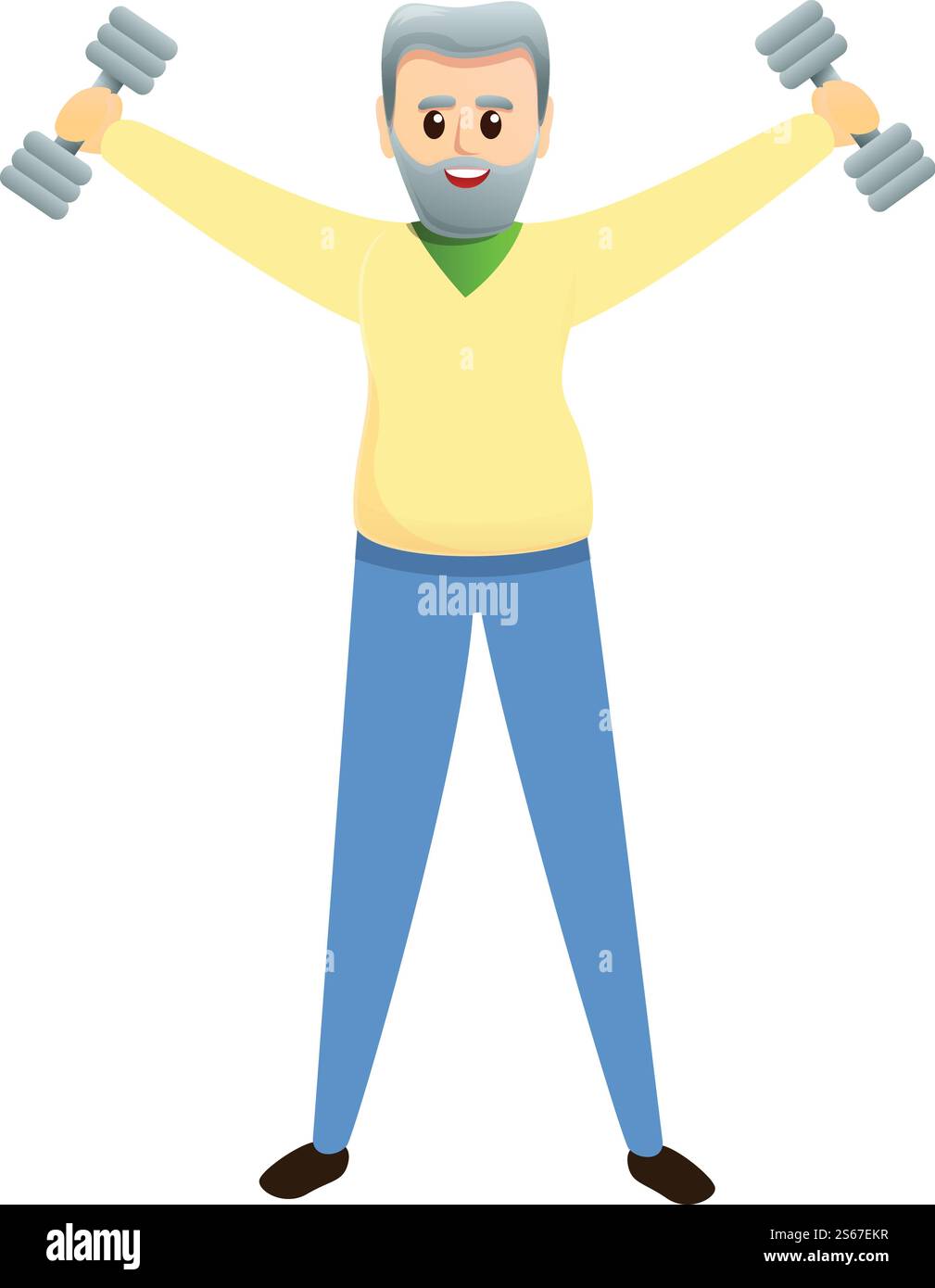 Grandpa exercise icon. Cartoon of grandpa exercise vector icon for web ...