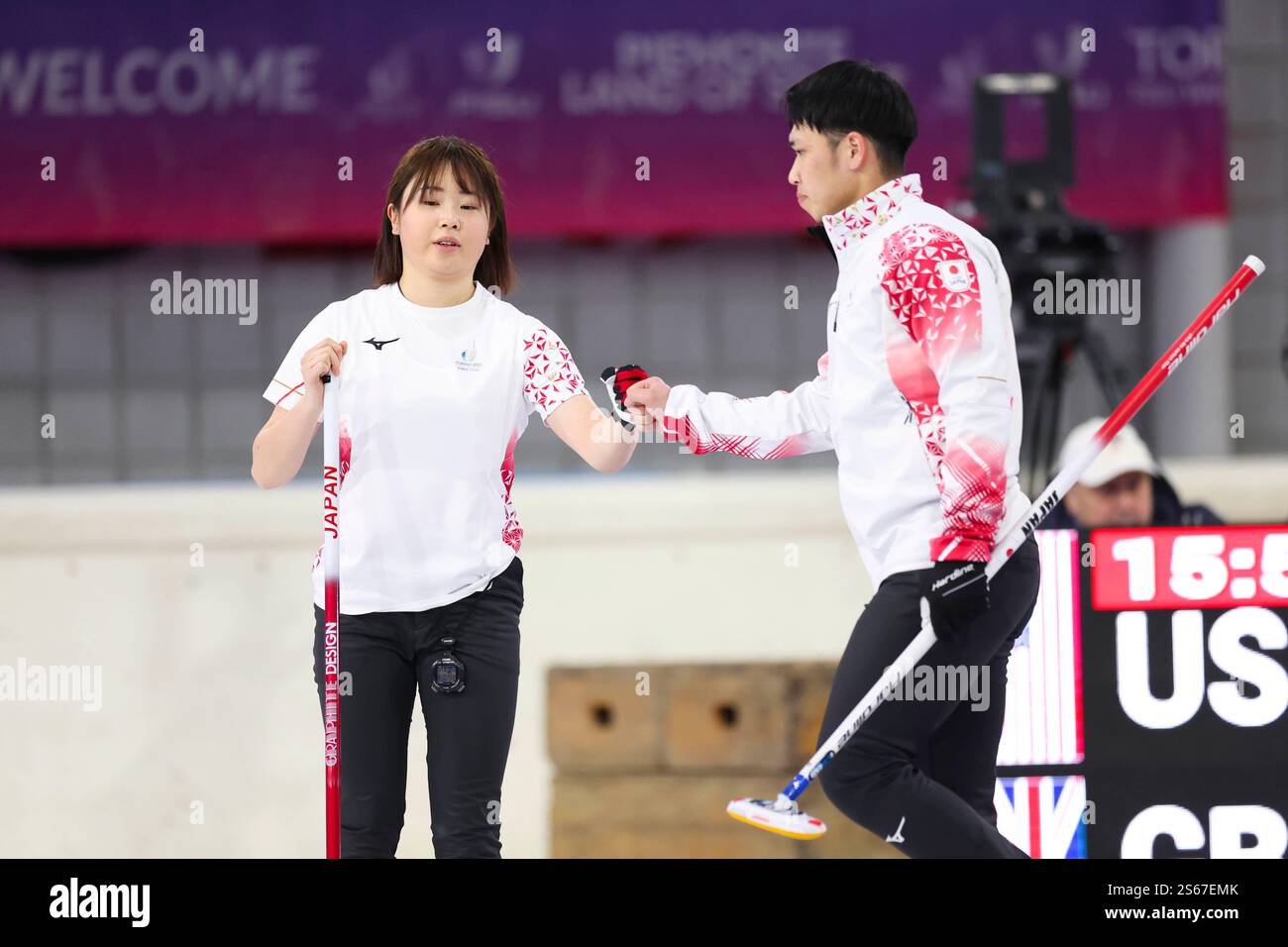 Turin, Italy. 11th Jan, 2025. (L to R) Yui Ozeki, Taiki Kudo (JPN ...
