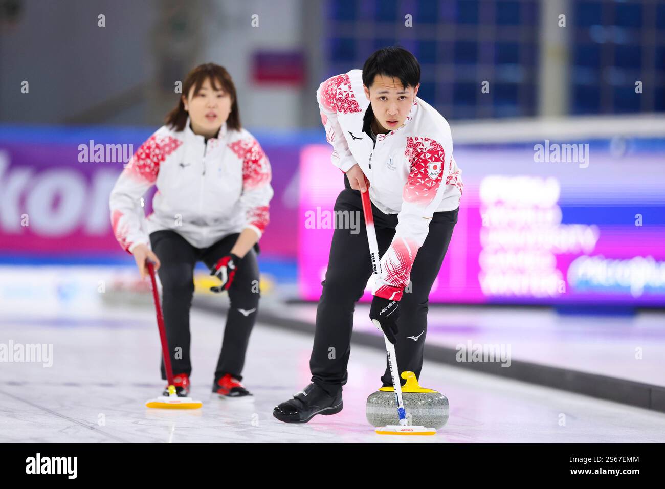 Turin, Italy. 11th Jan, 2025. (L to R) Yui Ozeki, Taiki Kudo (JPN ...